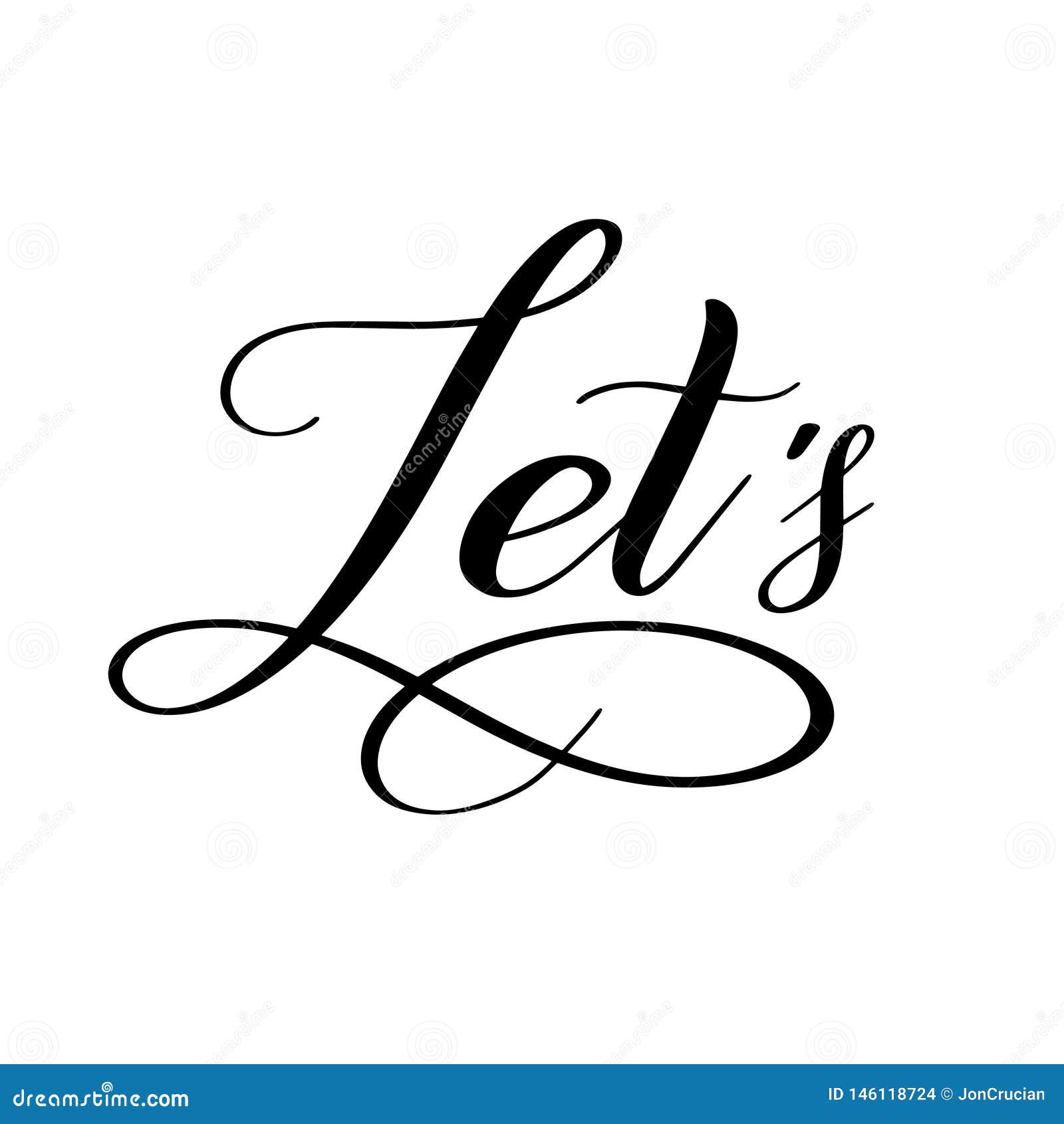 Let`s. Black Isolated Cursive. Stock Vector - Illustration of ...