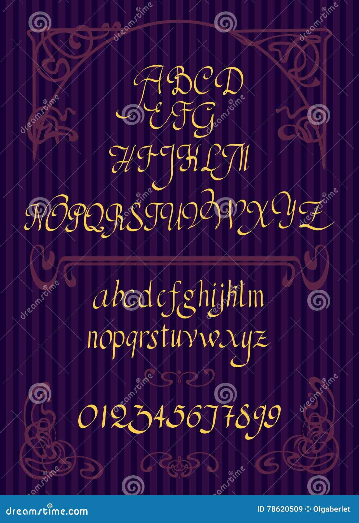 Vector Script, Funky Rounded Alphabet Letters Set Made With Red ...