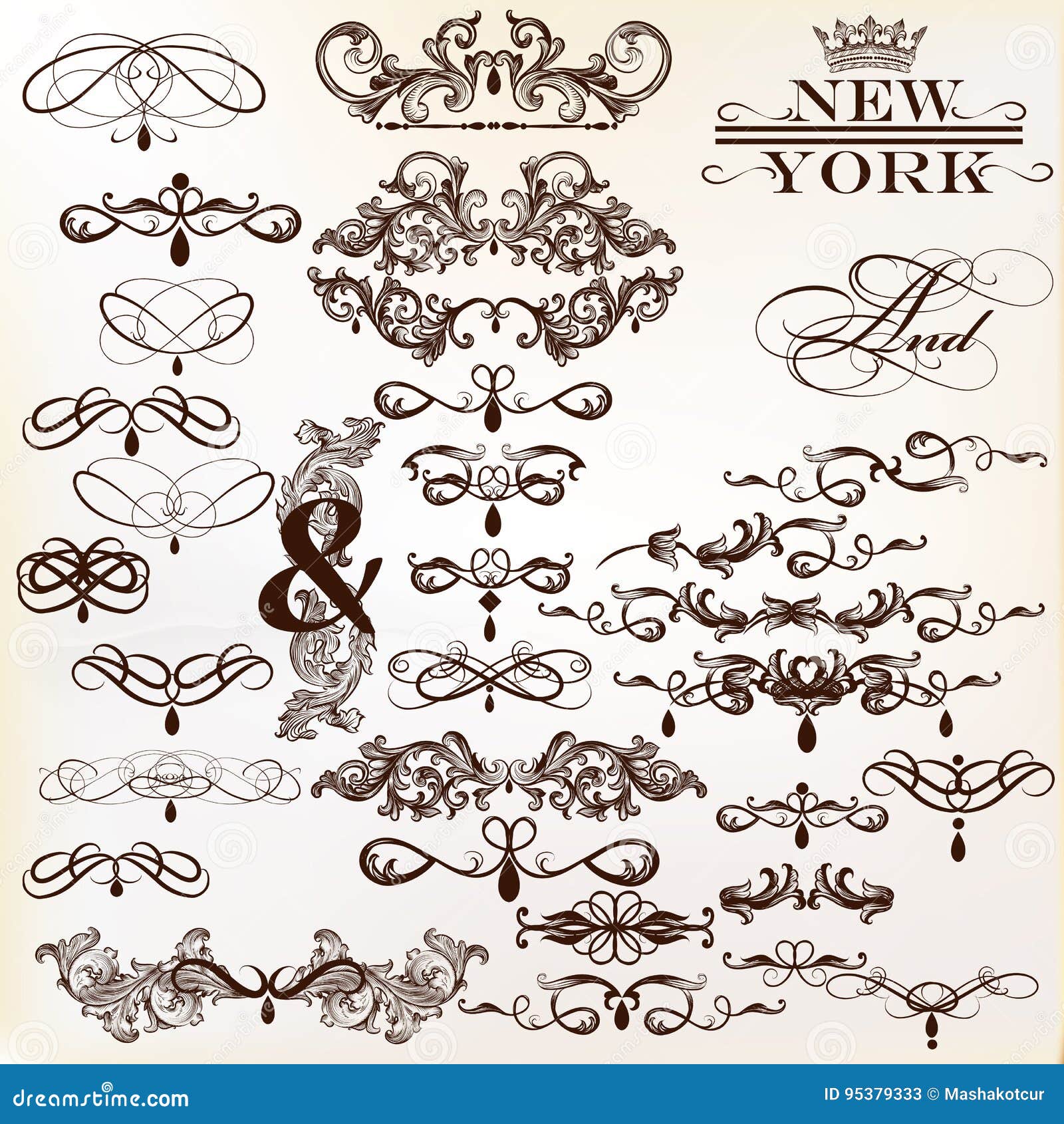 Calligraphic Vector Vintage Stock Vector - Illustration of calligraphic ...