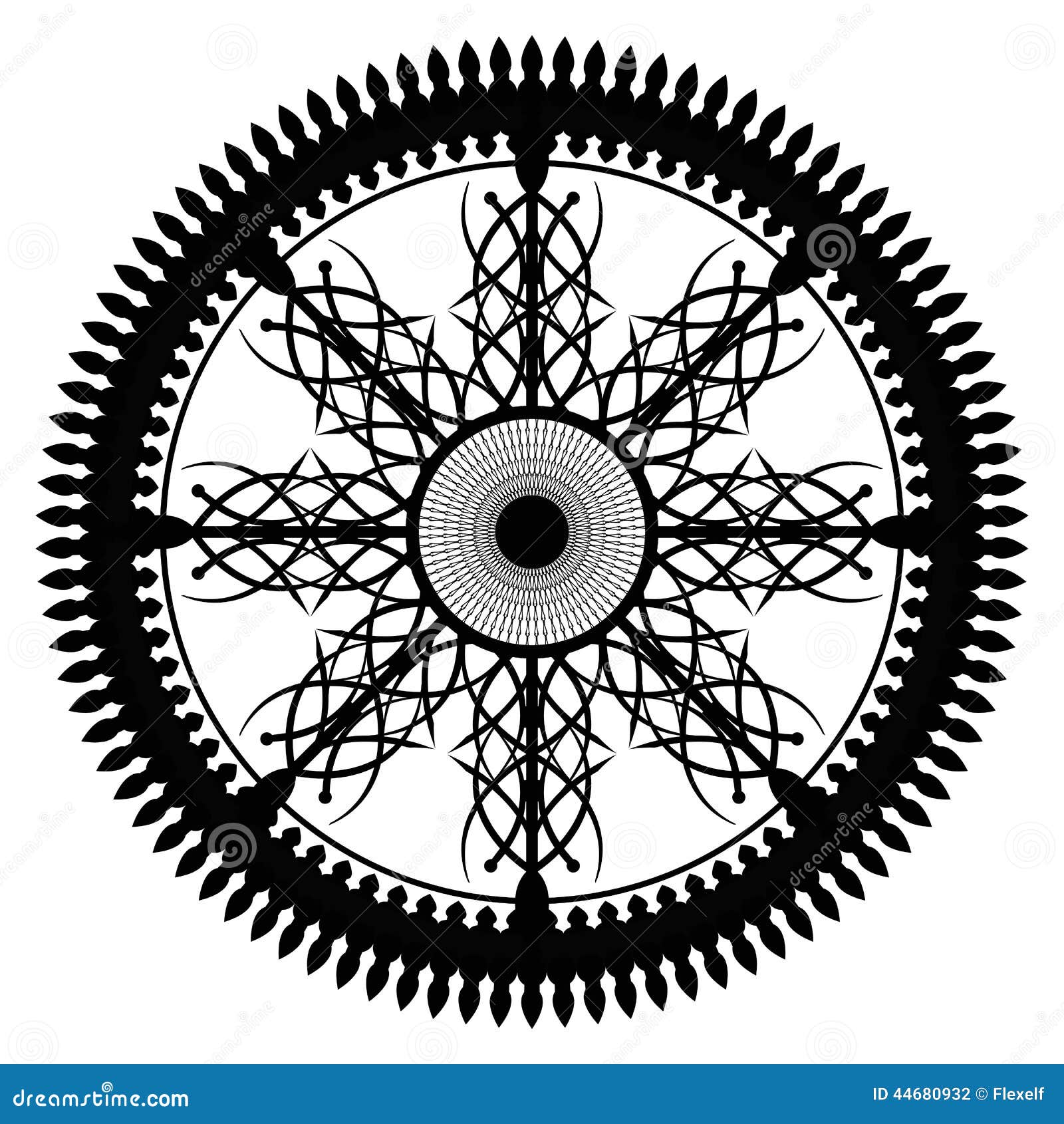 Calligraphical wheel stock vector. Illustration of design - 44680932