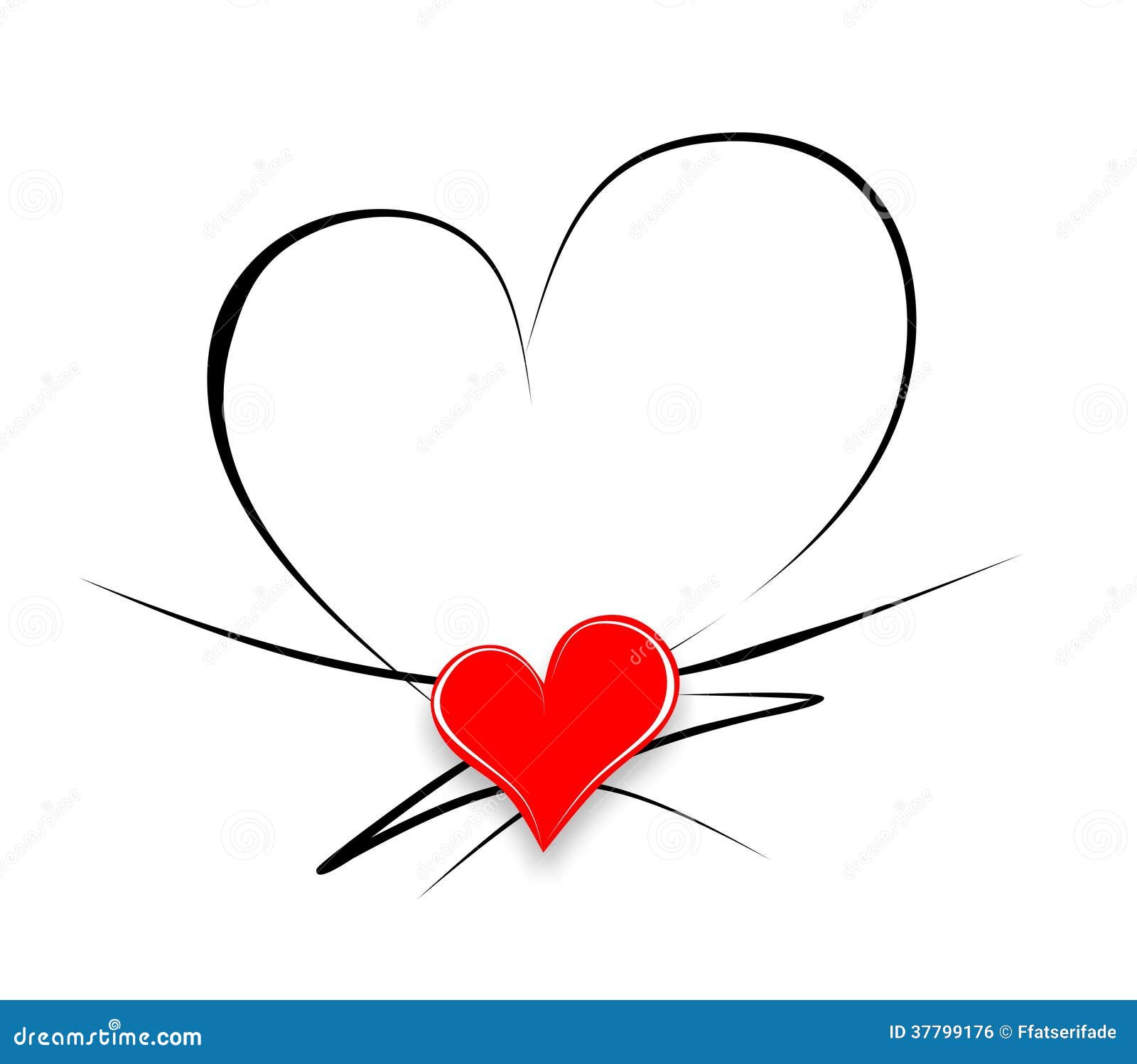 Calligraphie de coeur illustration stock. Illustration du chéri - 37799176