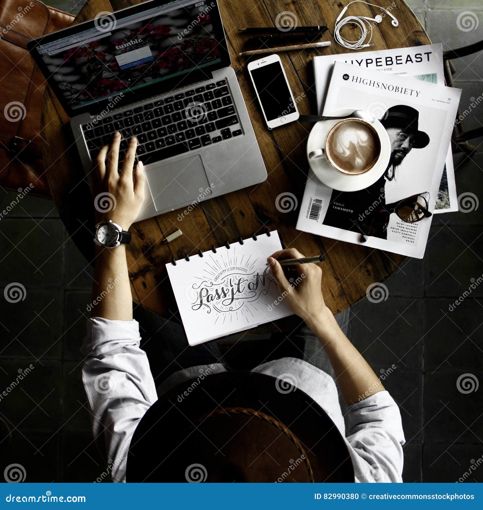 Calligraphy Artist Using Laptop Picture. Image: 82990380