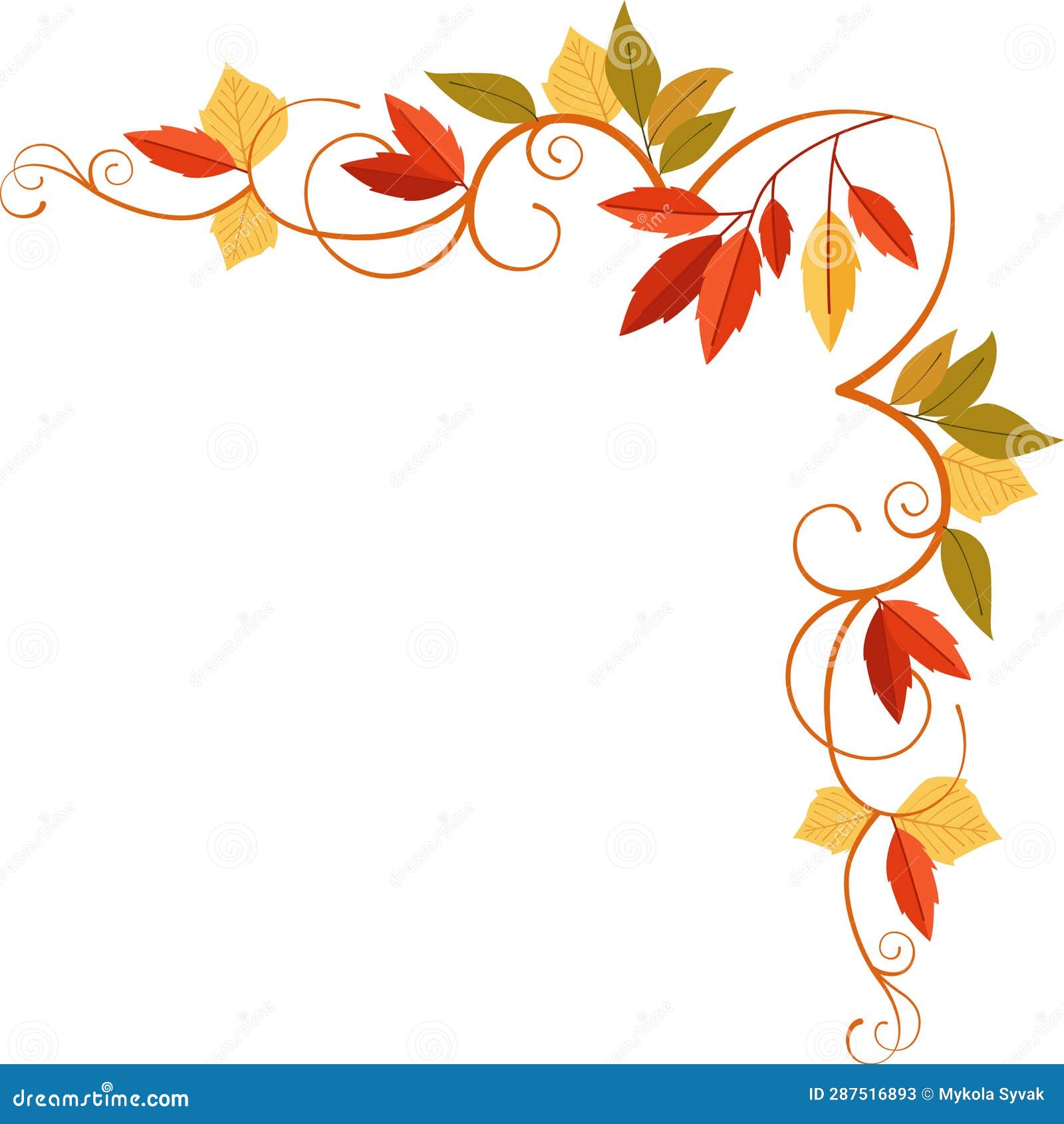 Calligraphy Autumn Corner Frame Stock Illustration - Illustration of ...
