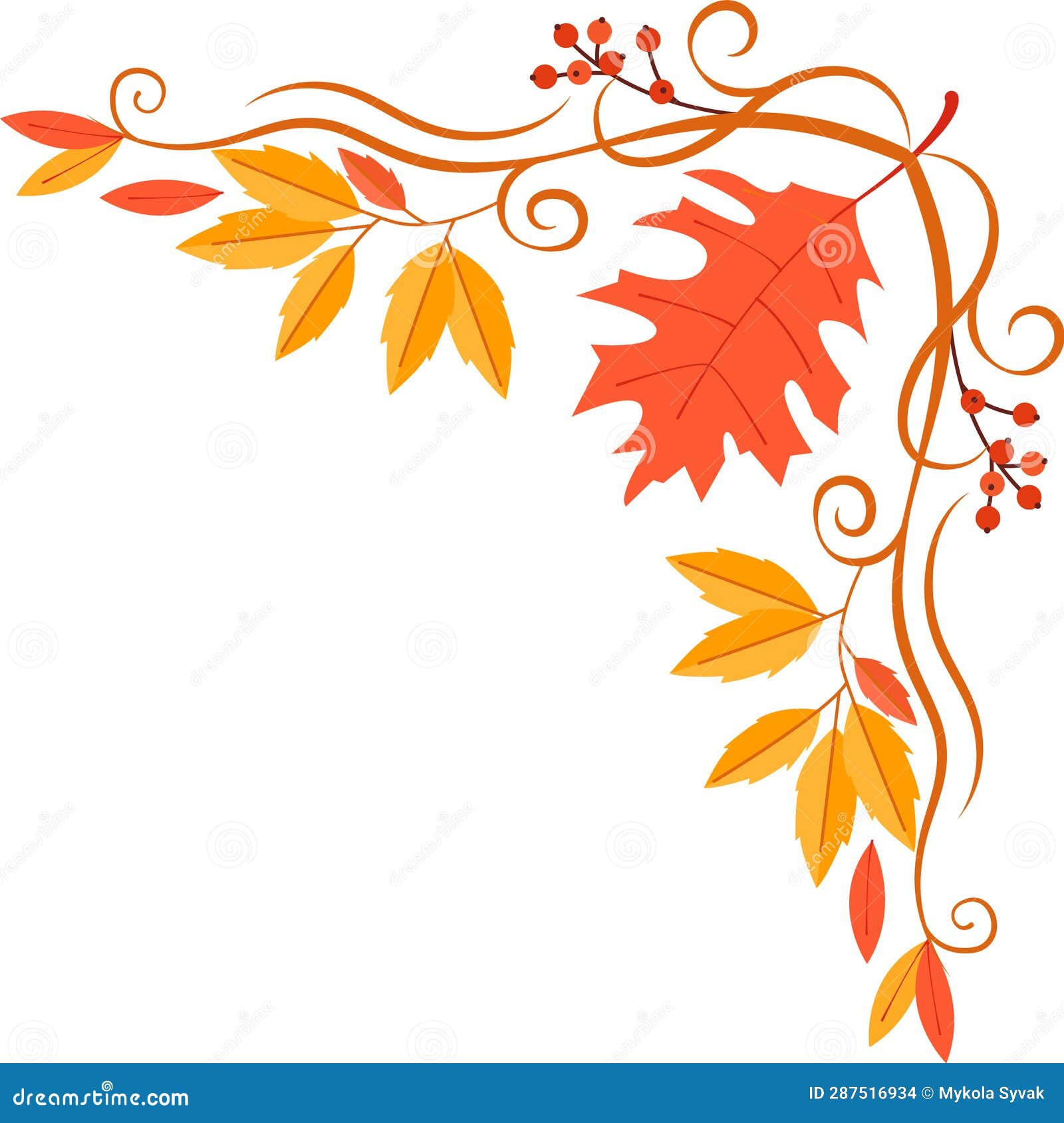 Calligraphy Autumn Corner Frame Stock Illustration - Illustration of ...
