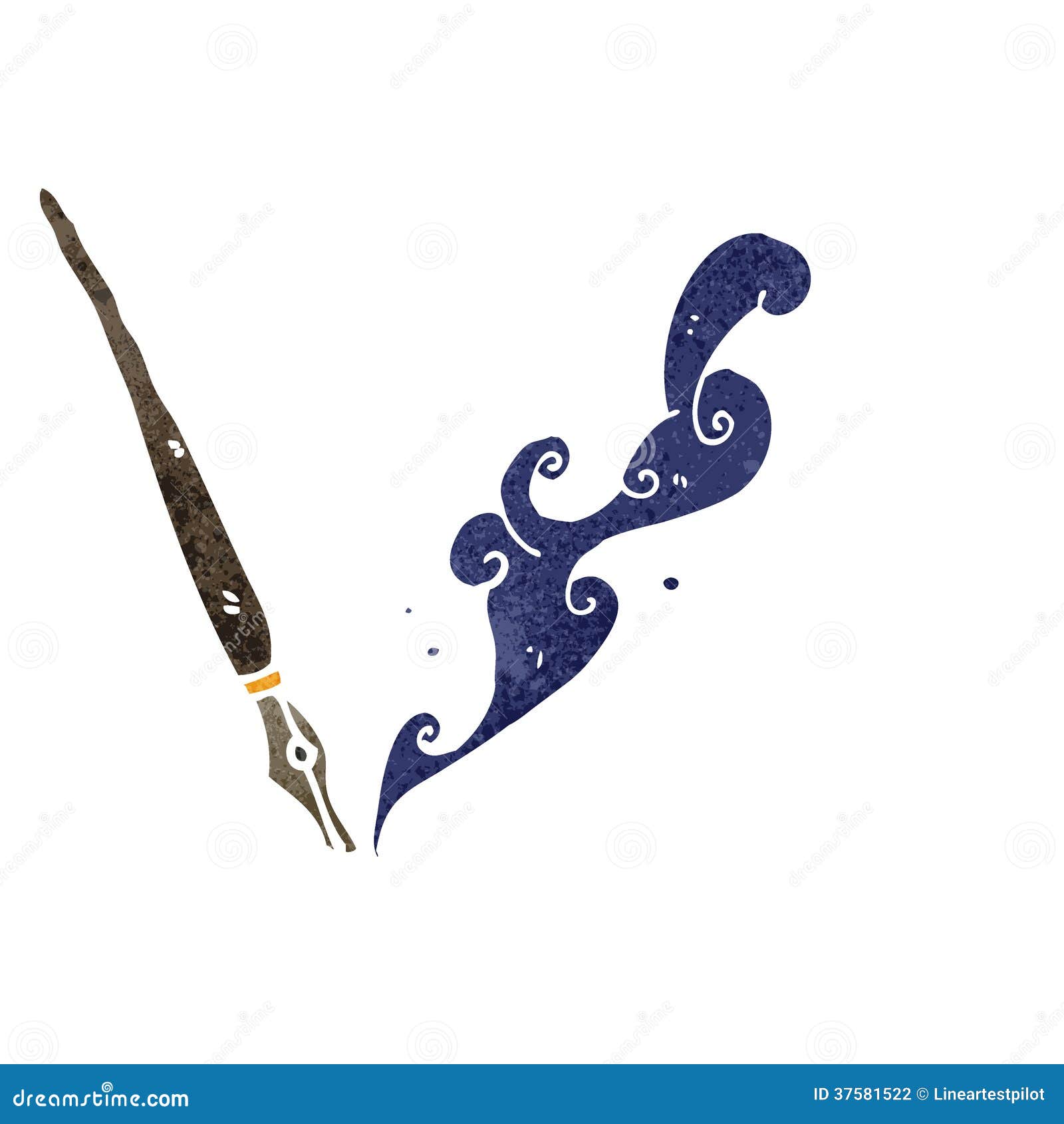 Calligraphy Brush Retro Cartoon Stock Vector - Illustration of ...