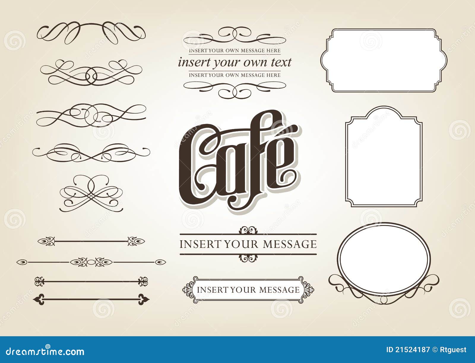 Calligraphy Cafe Set stock vector. Illustration of calligraphy - 21524187