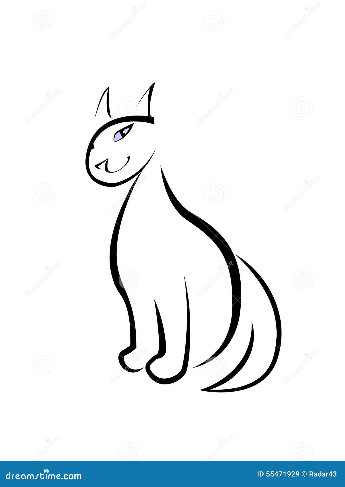 Calligraphy cat stock vector. Illustration of cartoon - 55471929