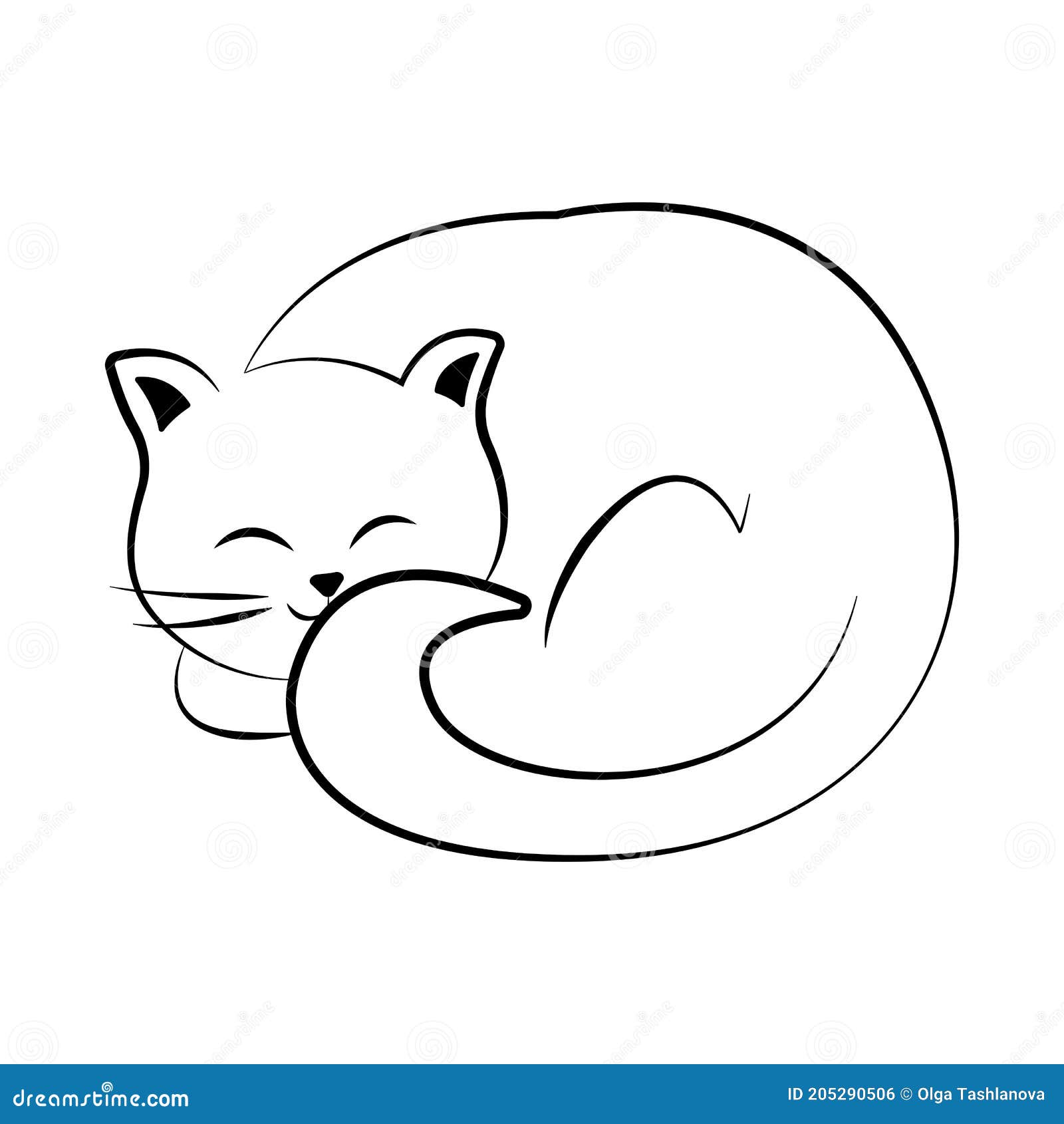 Calligraphy Cat Line Art Vector Logo Isolated Stock Vector ...