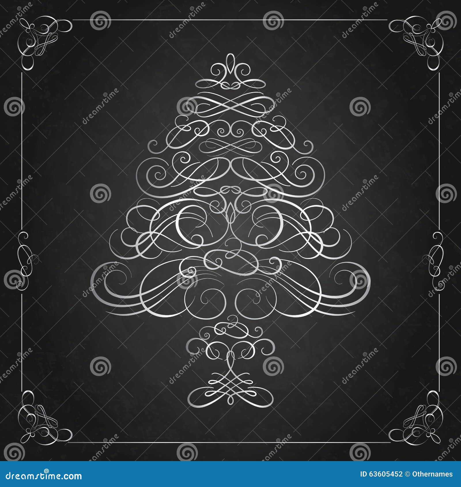 Calligraphy Christmas Tree. Stock Vector - Illustration of tree, icon ...