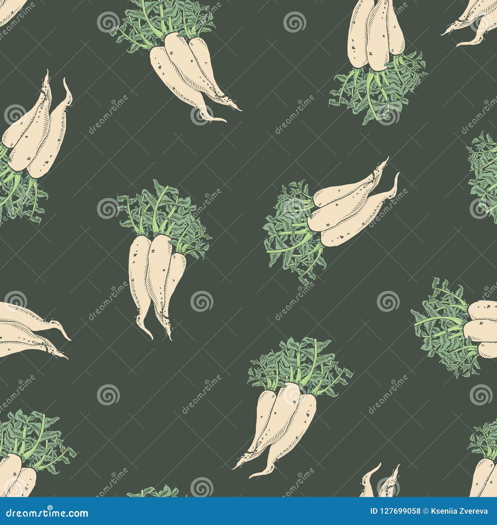 Calligraphy Daikon Vector Coloured Pattern Stock Vector - Illustration ...