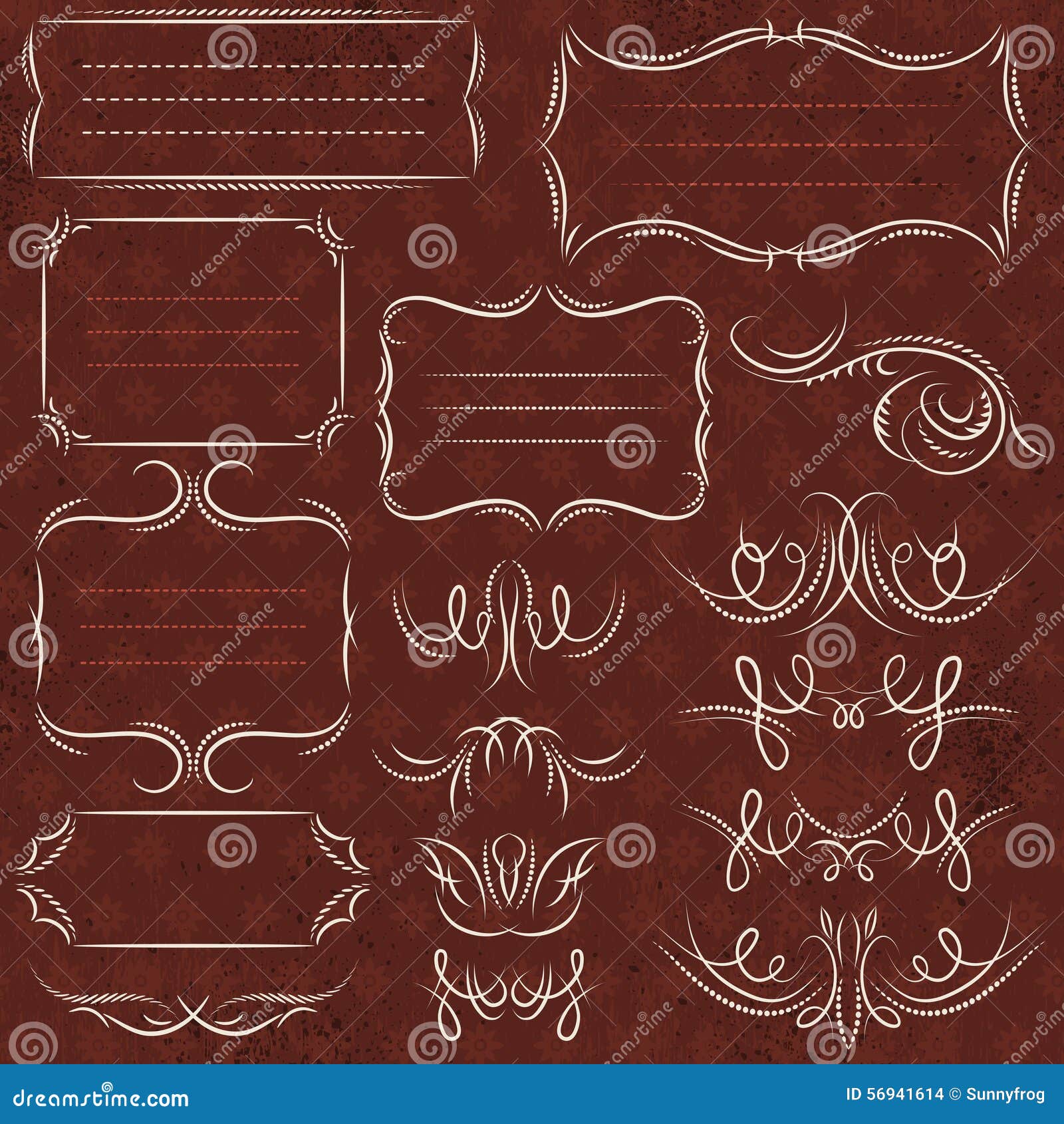 Calligraphy Decorative Borders, Ornamental Rules, Dividers, Vect Stock ...