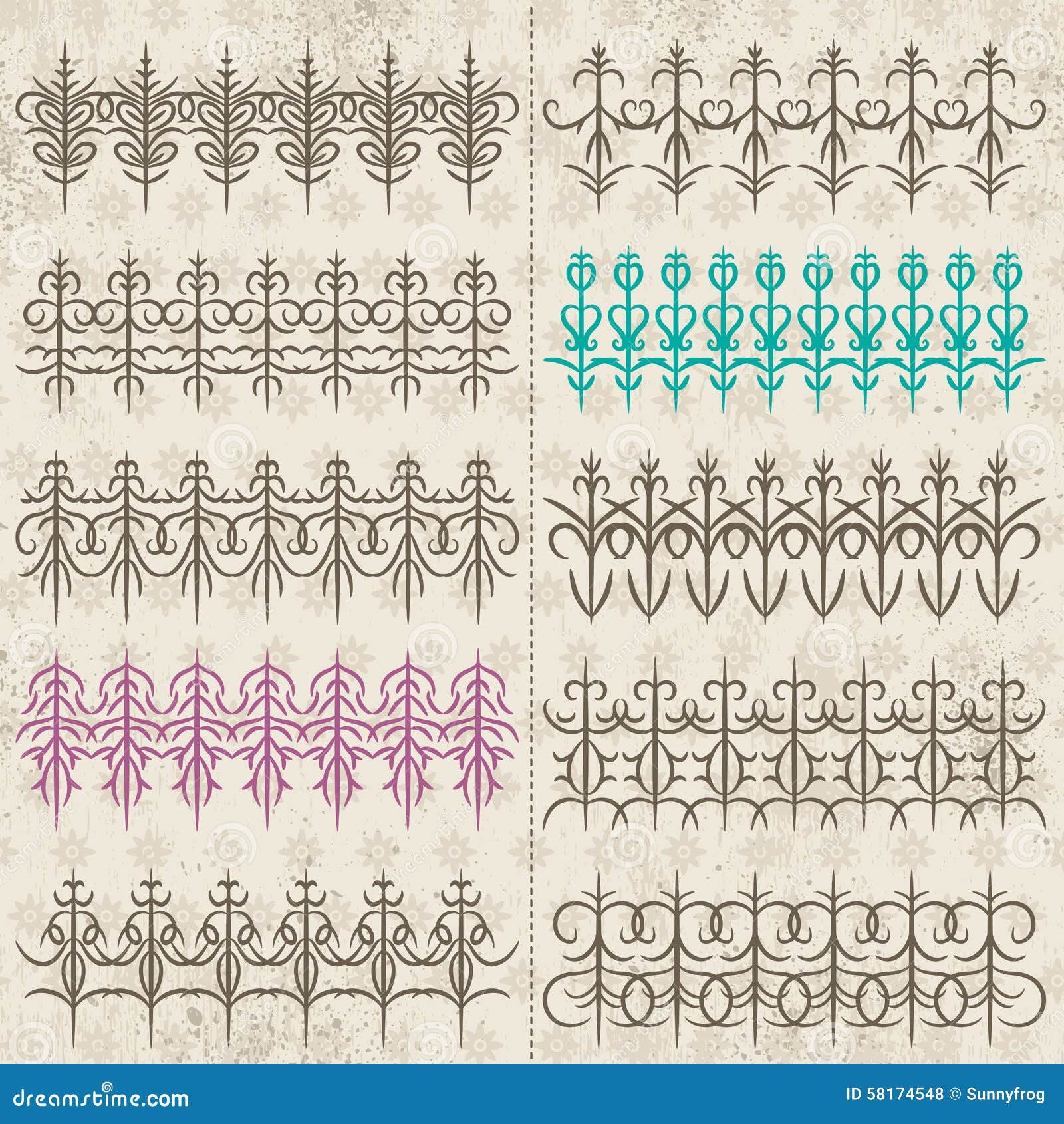 Calligraphy Decorative Borders, Ornamental Rules, Dividers Stock Vector ...