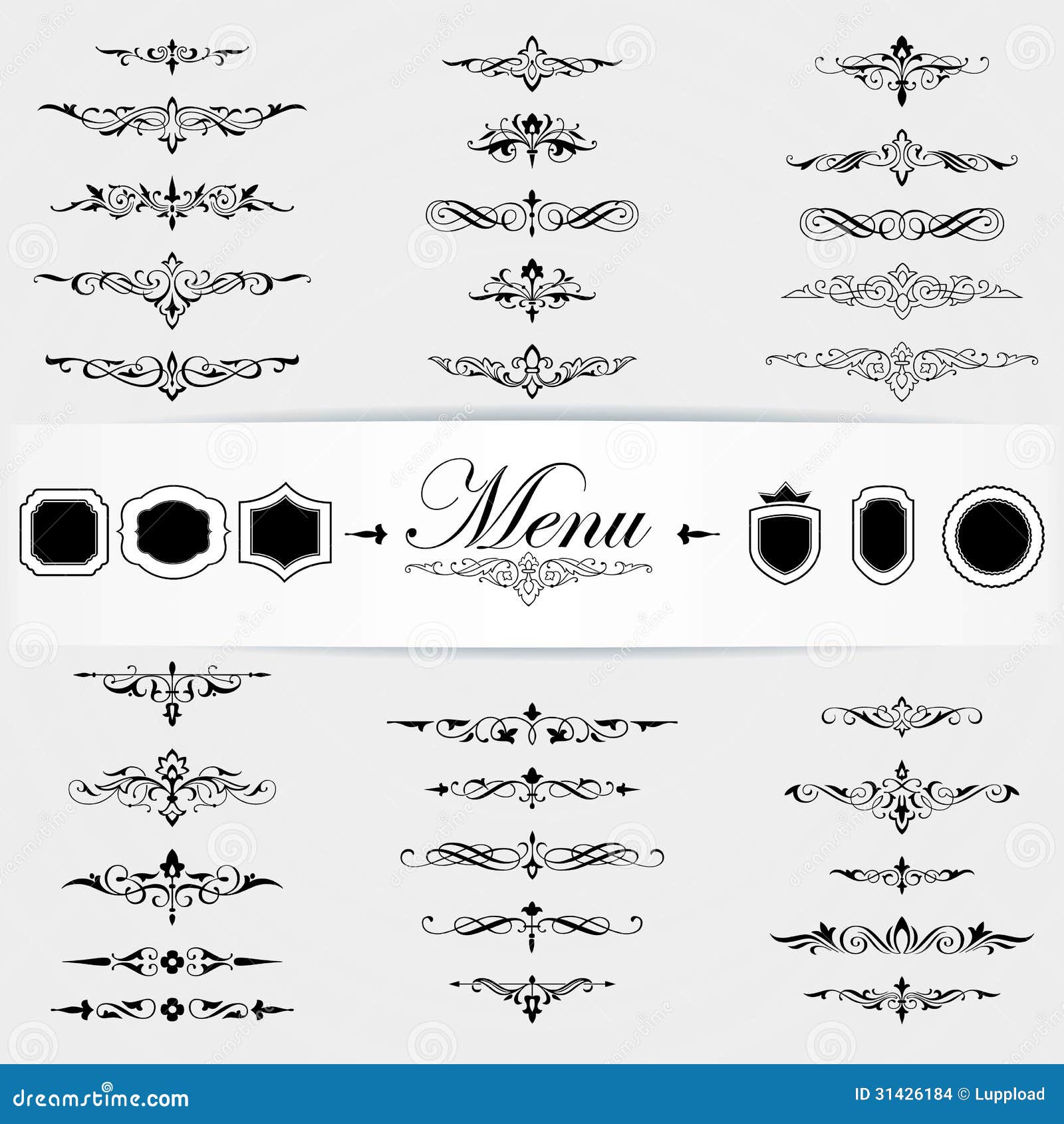 Calligraphy Design Elements Page Decoration Stock Vector - Illustration ...