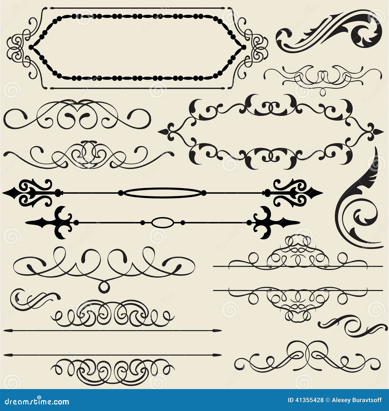 Calligraphy design set stock illustration. Illustration of floral ...