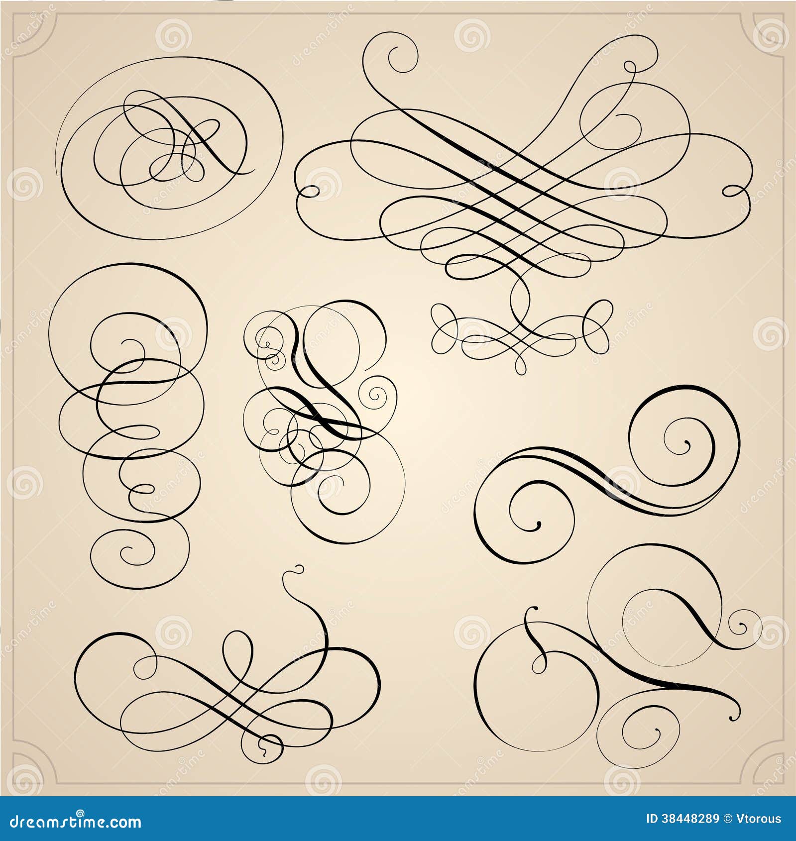 Calligraphy elements stock vector. Illustration of elegance - 38448289