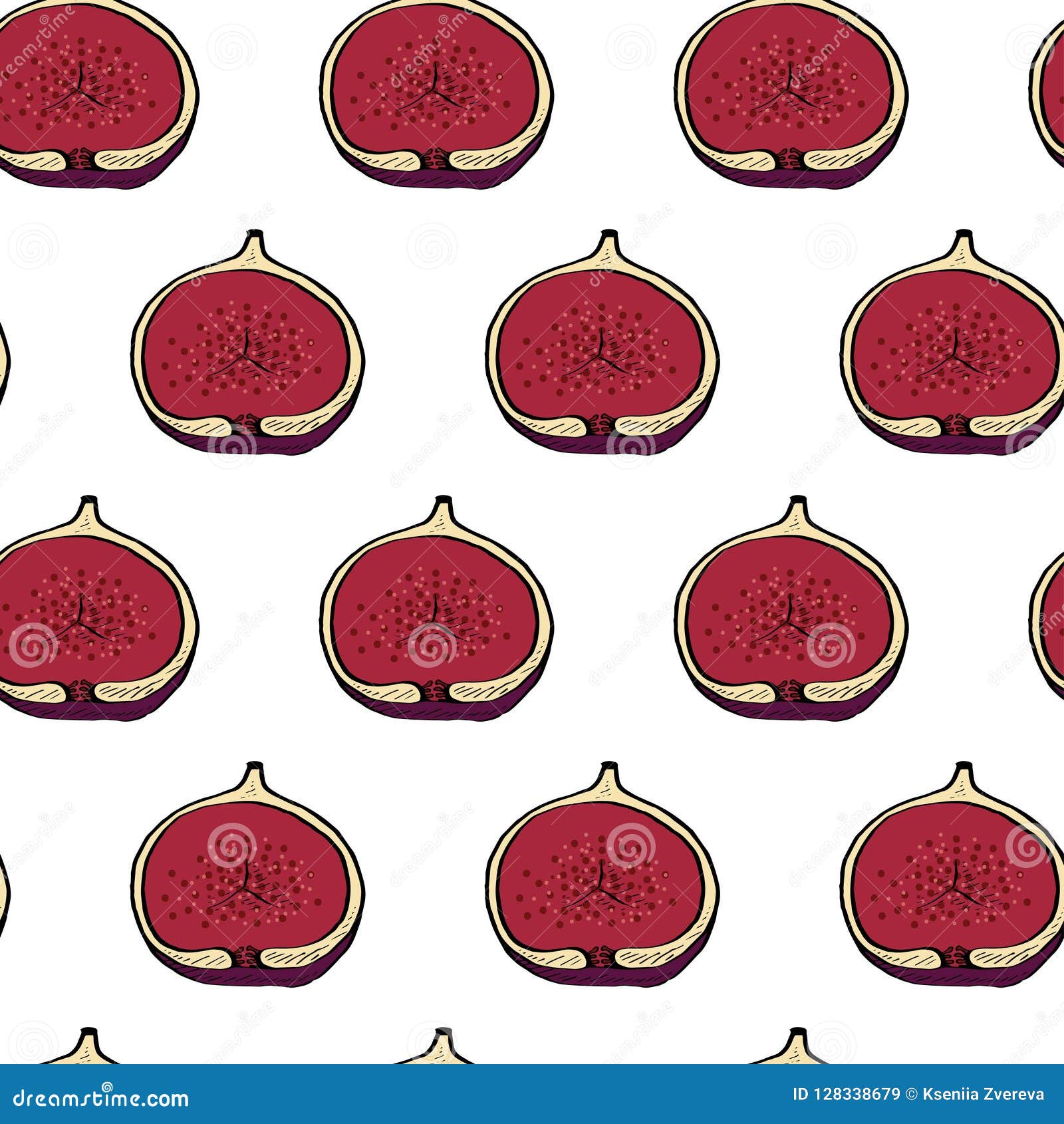 Calligraphy Fig Vector Seamless Natural Pattern Stock Vector ...