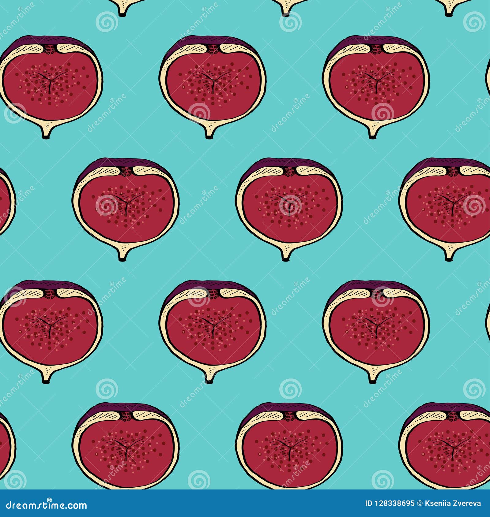 Calligraphy Fig Vector Seamless Turquoise Pattern Stock Vector ...