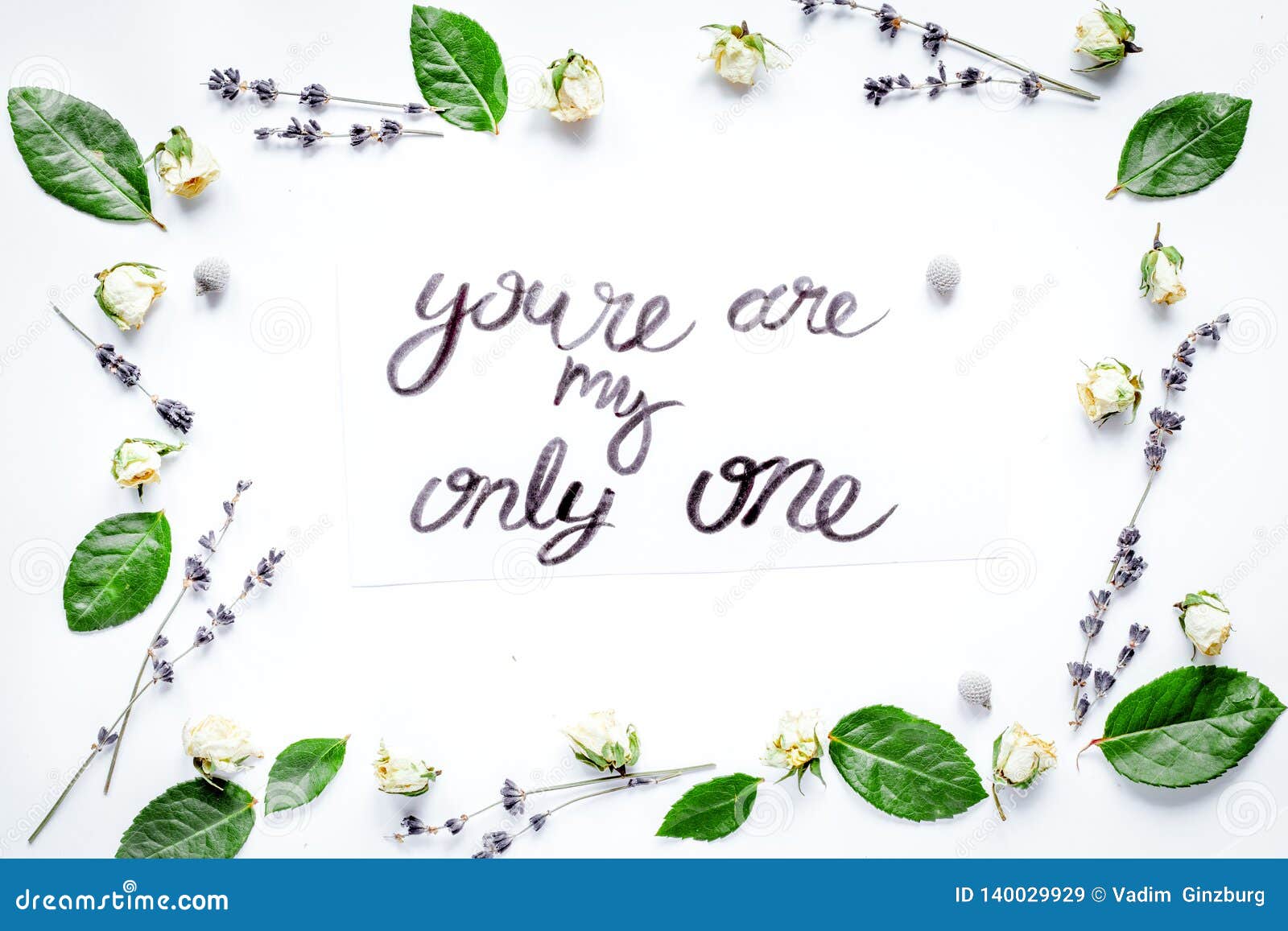 Calligraphy Floral Pattern Top View Mock Up Stock Image - Image of ...