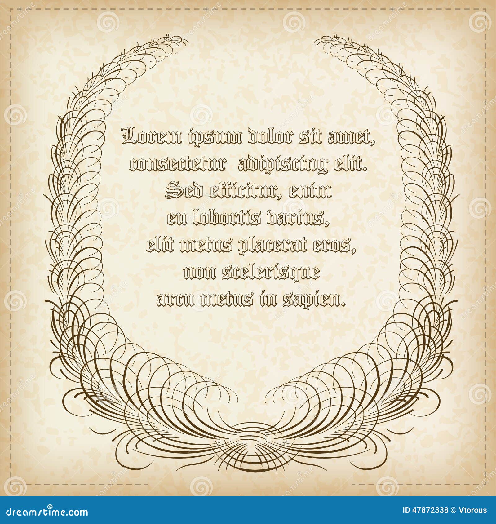 Calligraphy frame. stock vector. Illustration of design - 47872338