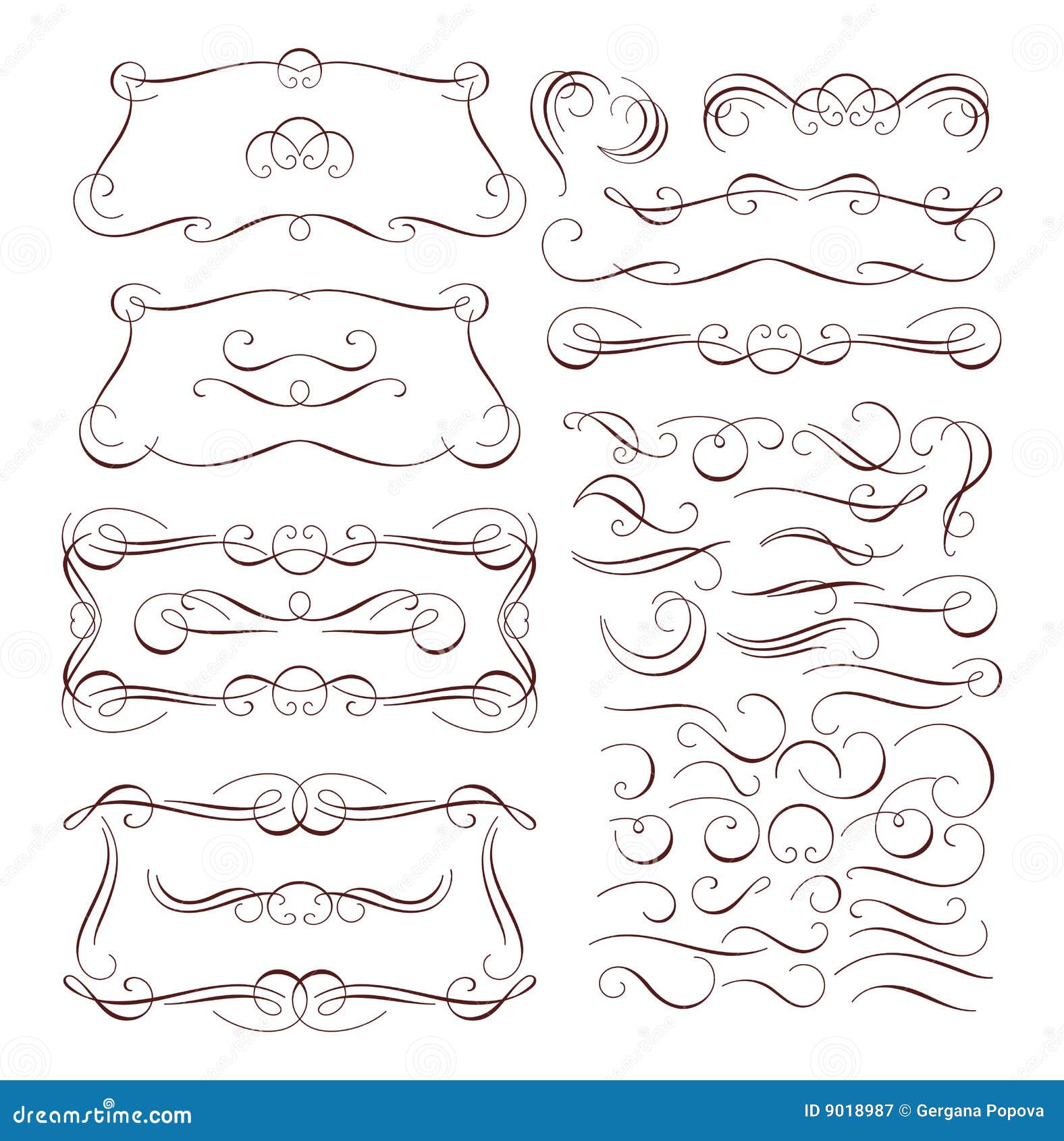 Calligraphy_frames_design_elements Stock Vector - Illustration of drawn ...