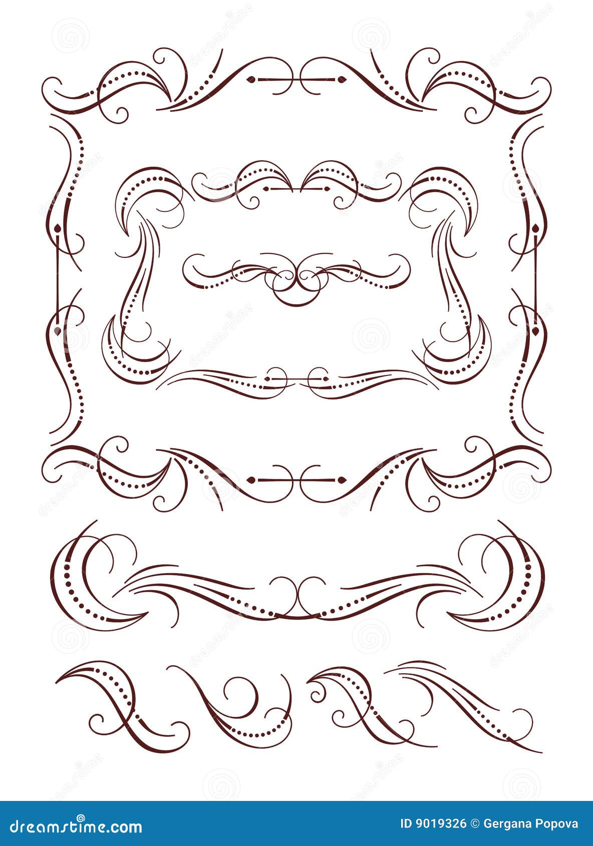 Calligraphy Frames Elements Stock Vector - Illustration of decoration ...