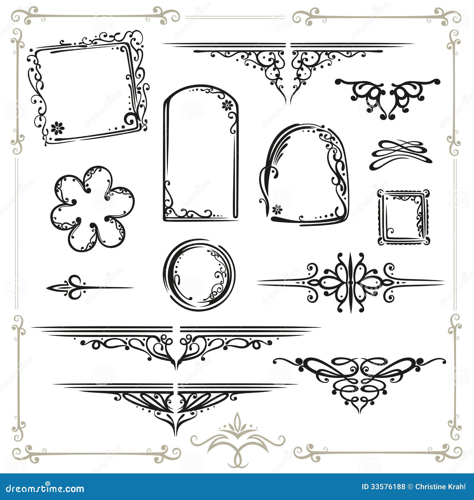 Calligraphy, frames stock vector. Illustration of ornate - 33576188