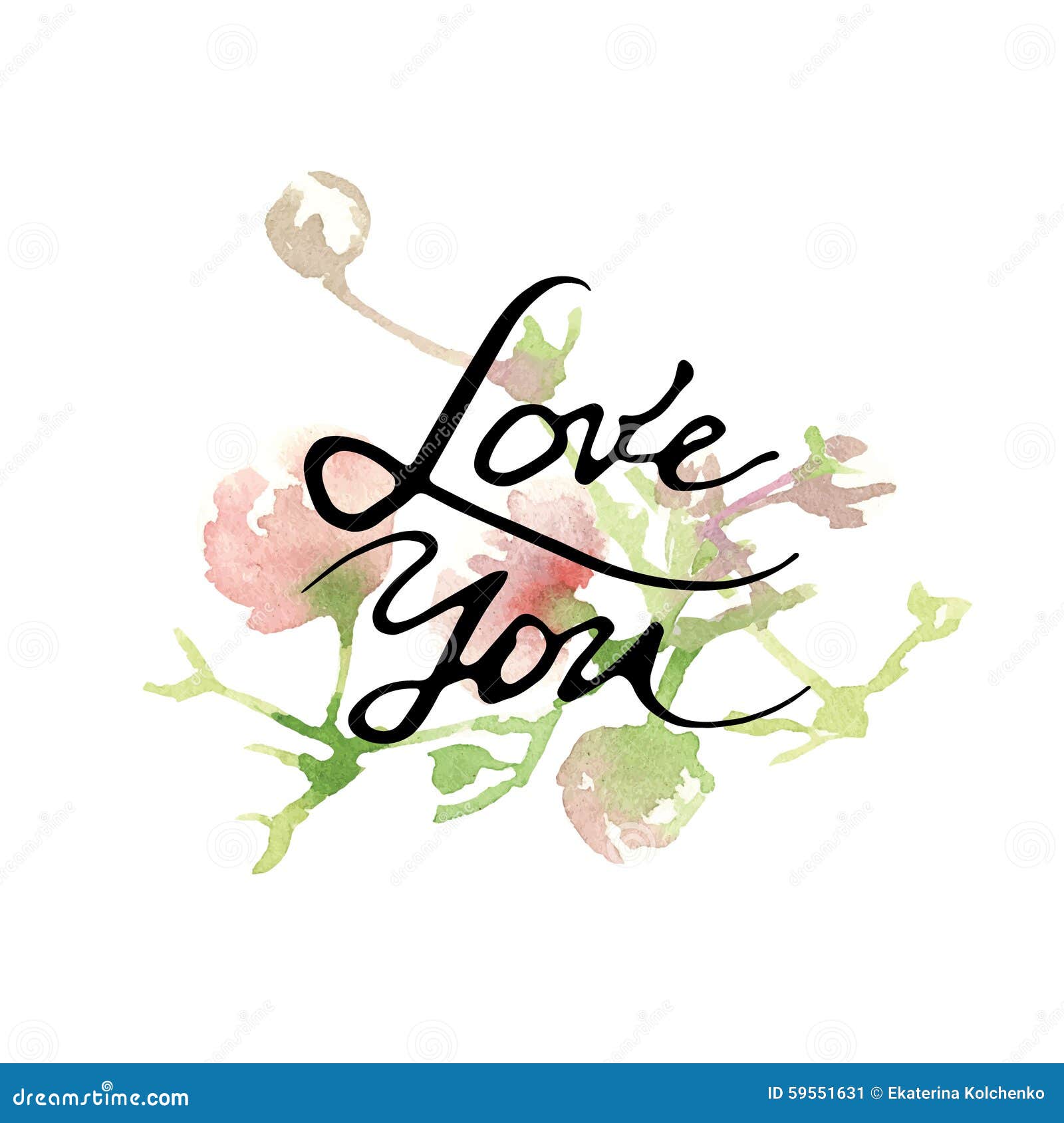 Calligraphy greeting card. stock vector. Illustration of happy - 59551631