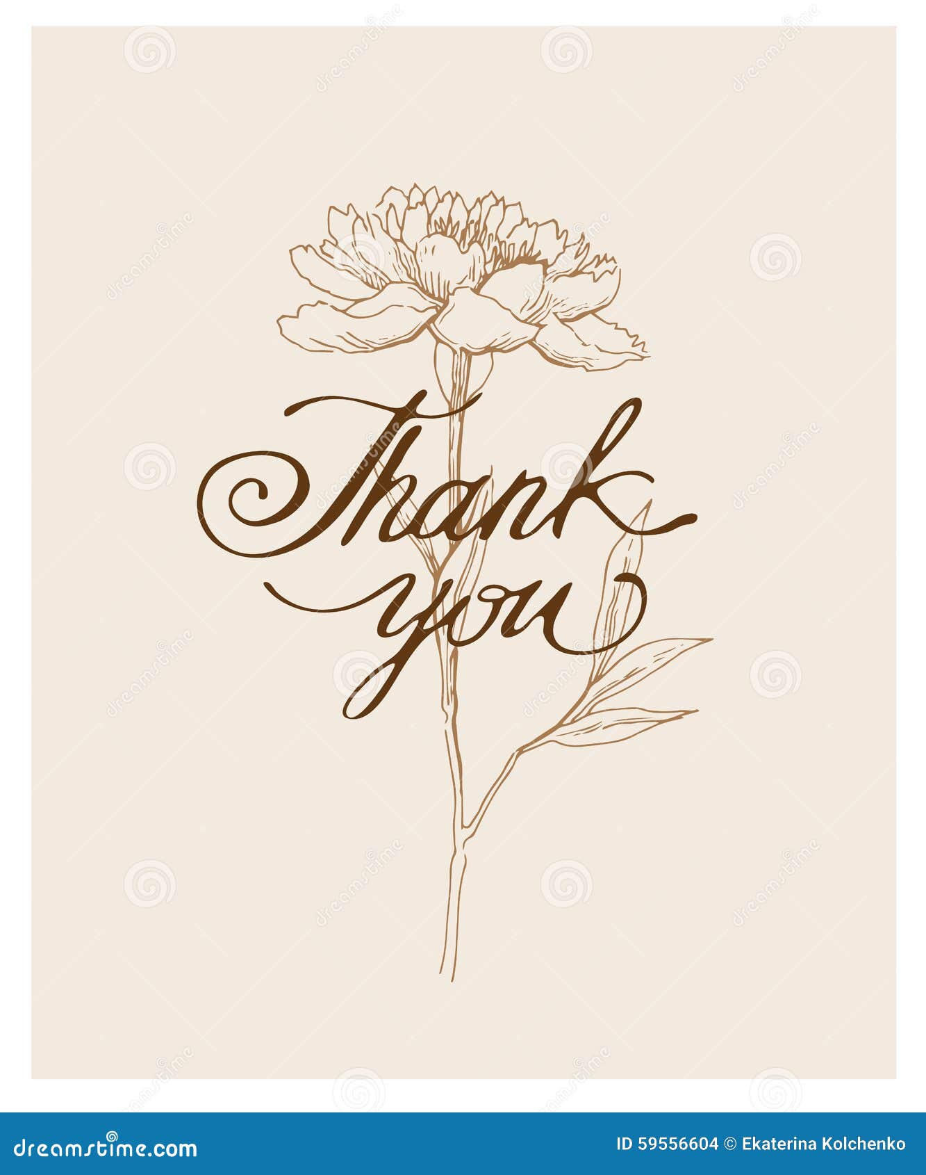 Calligraphy greeting card. stock vector. Illustration of date - 59556604