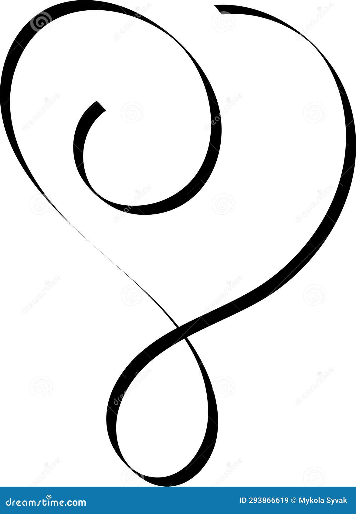 Calligraphy Heart Icon stock vector. Illustration of design - 293866619