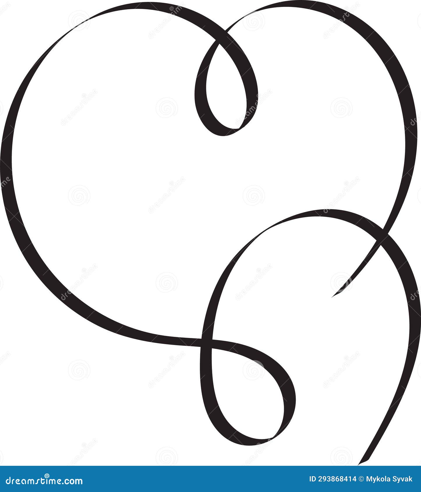 Calligraphy Heart Icon stock vector. Illustration of sign - 293868414