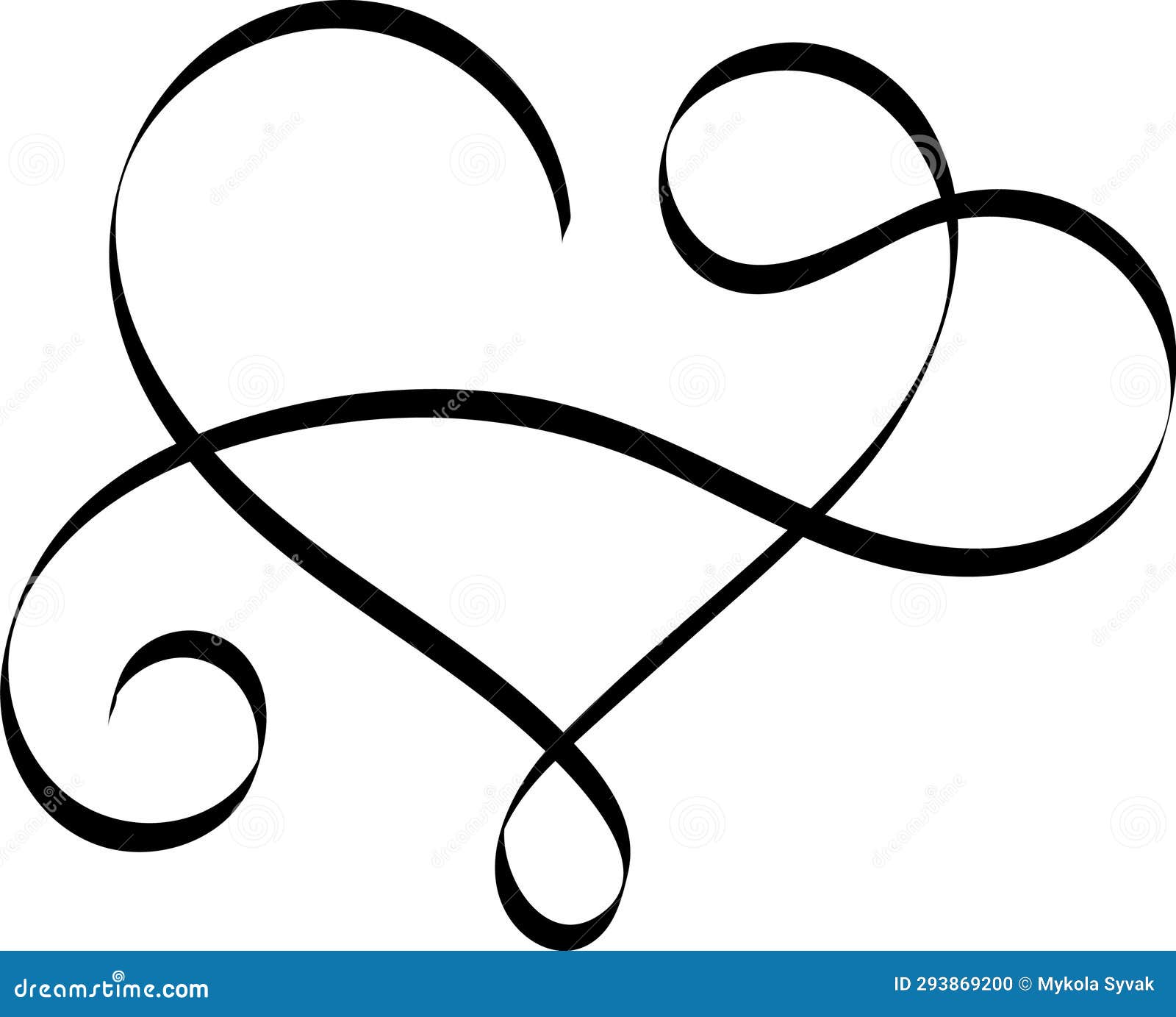 Calligraphy Heart Icon stock vector. Illustration of calligraphy ...