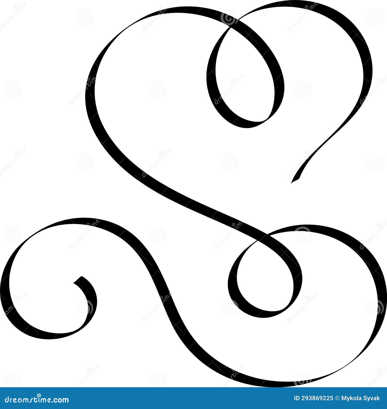 Calligraphy Heart Icon stock vector. Illustration of icon - 293869225