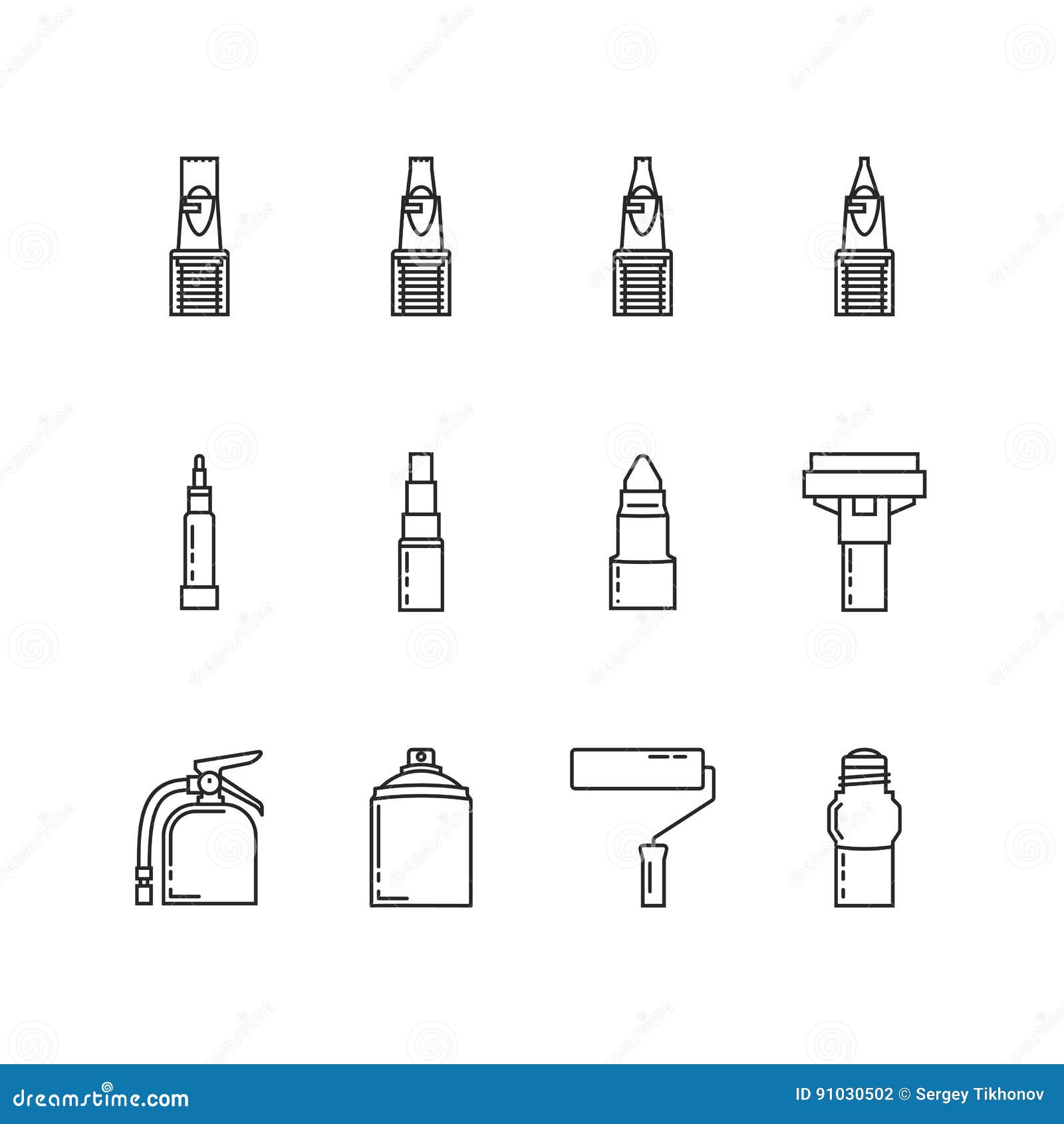 Calligraphy icon set stock illustration. Illustration of airplane ...