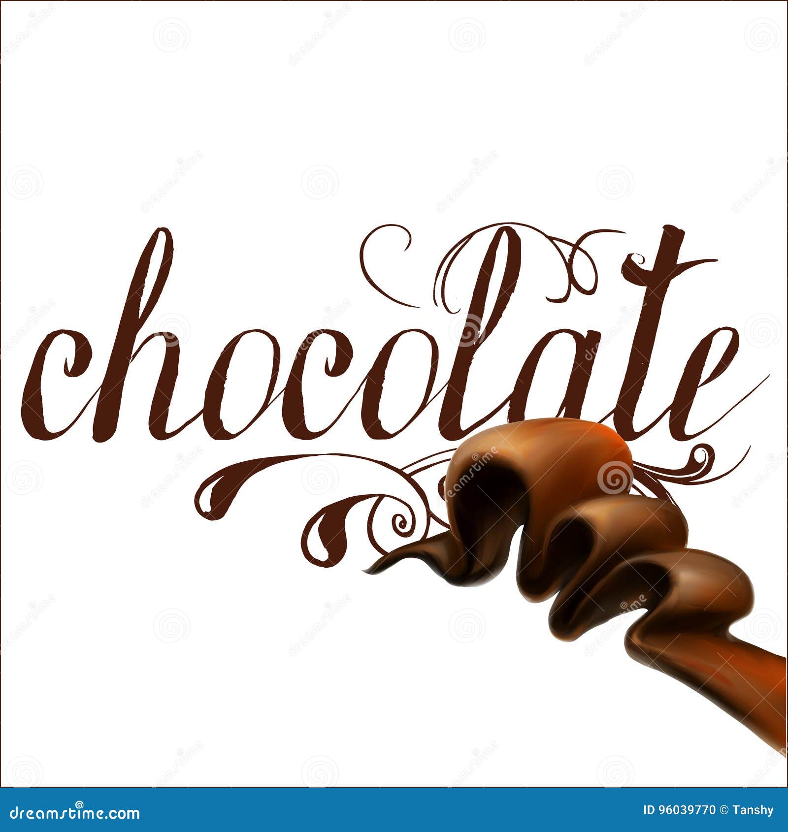 Calligraphy, Inscription Chocolate Stock Vector - Illustration of ...
