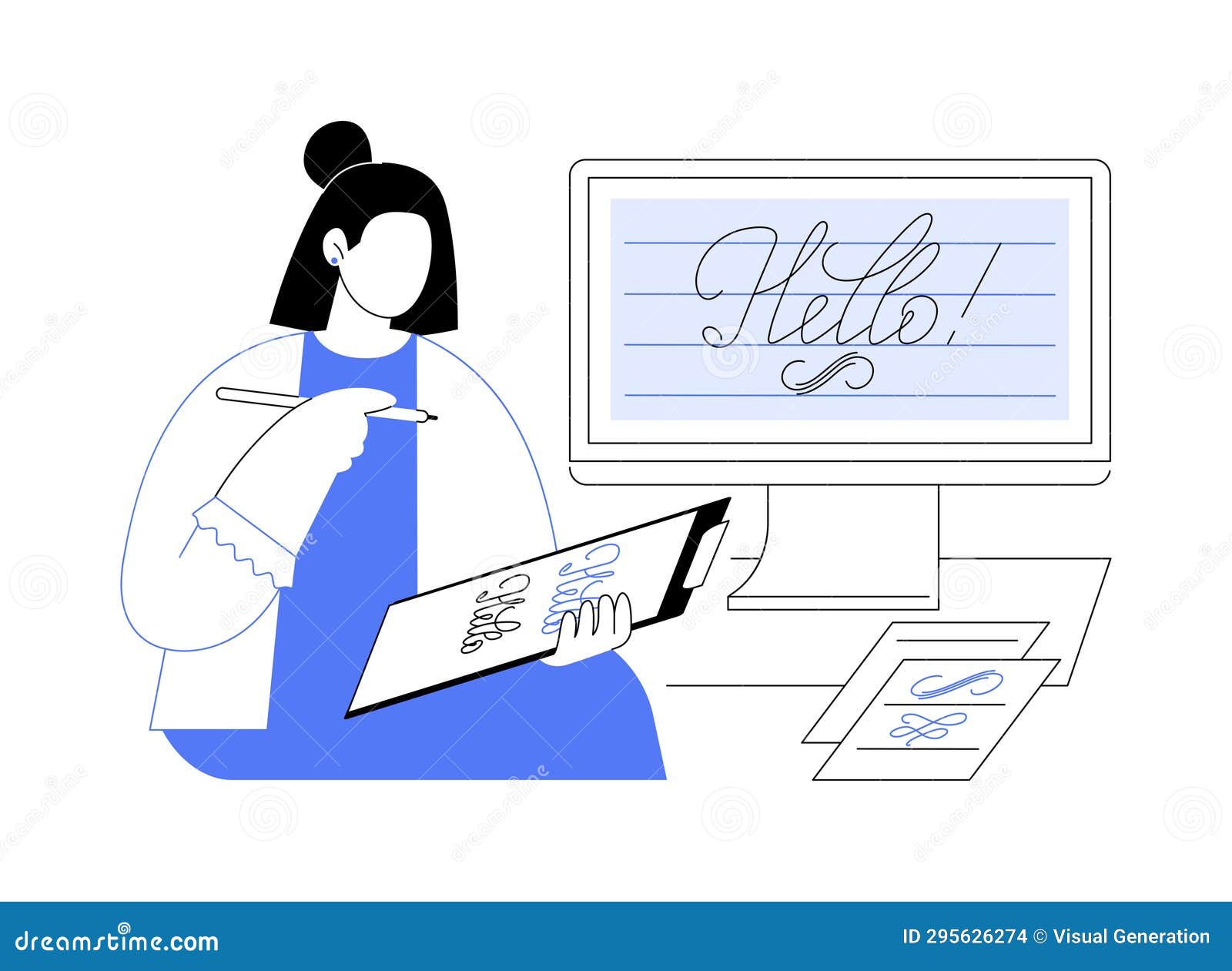 Calligraphy Isolated Cartoon Vector Illustrations. Stock Vector ...