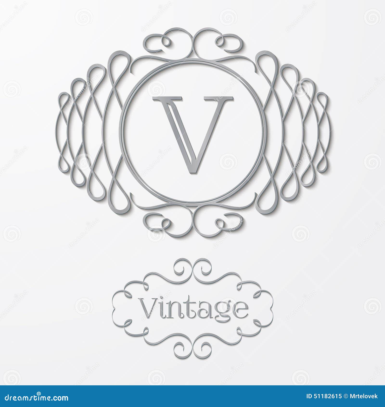 Calligraphy Monogram, Vintage Pattern Logo Stock Illustration ...