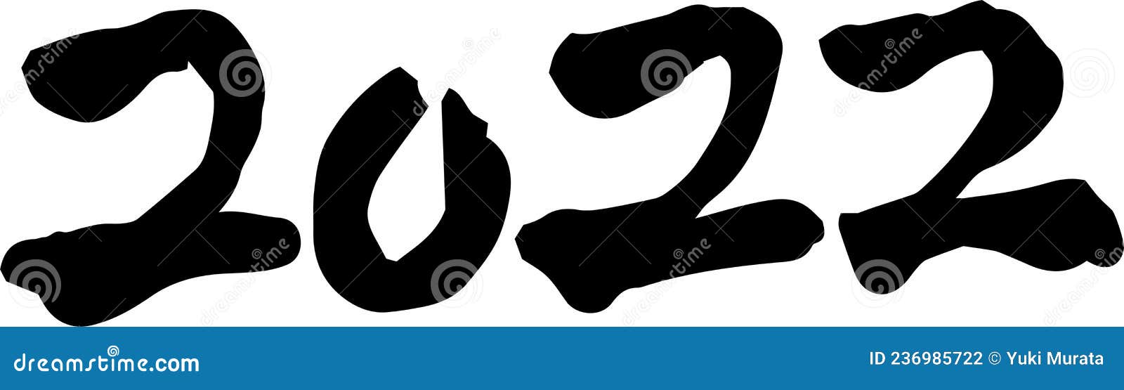 2022 Calligraphy for New Years Cards Stock Vector - Illustration of ...
