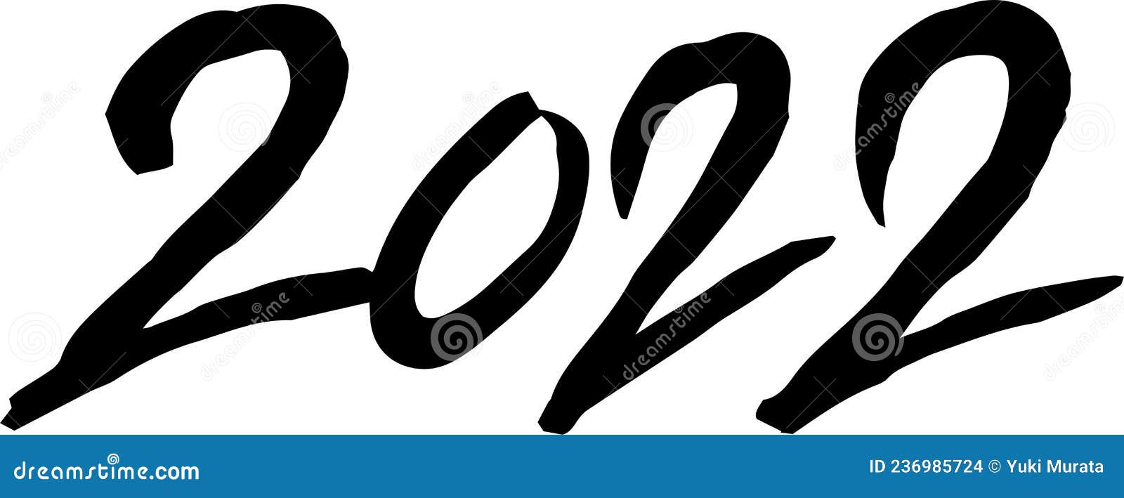 2022 Calligraphy for New Years Cards Stock Vector - Illustration of ...