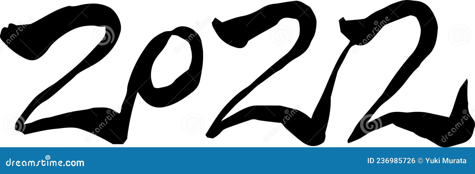 2022 Calligraphy for New Years Cards Stock Vector - Illustration of ...