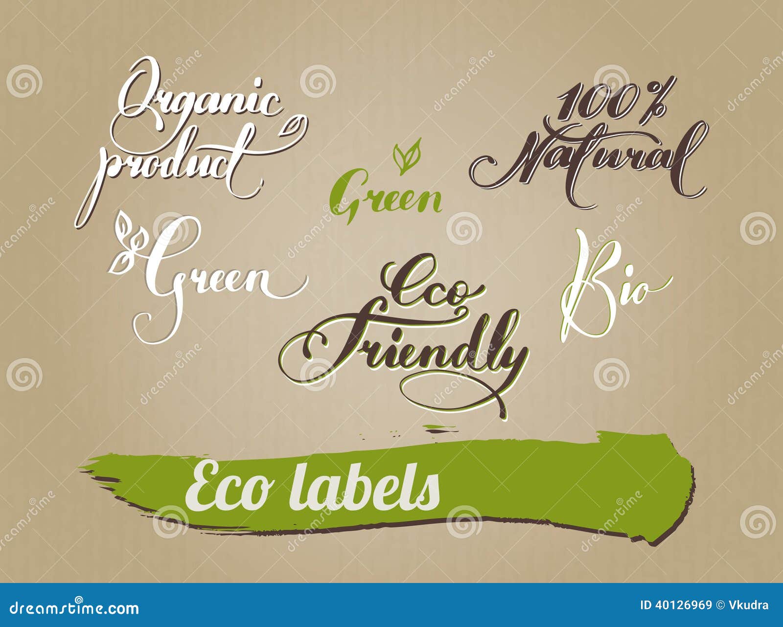Calligraphy for Packaging Design Eco Products Stock Vector ...