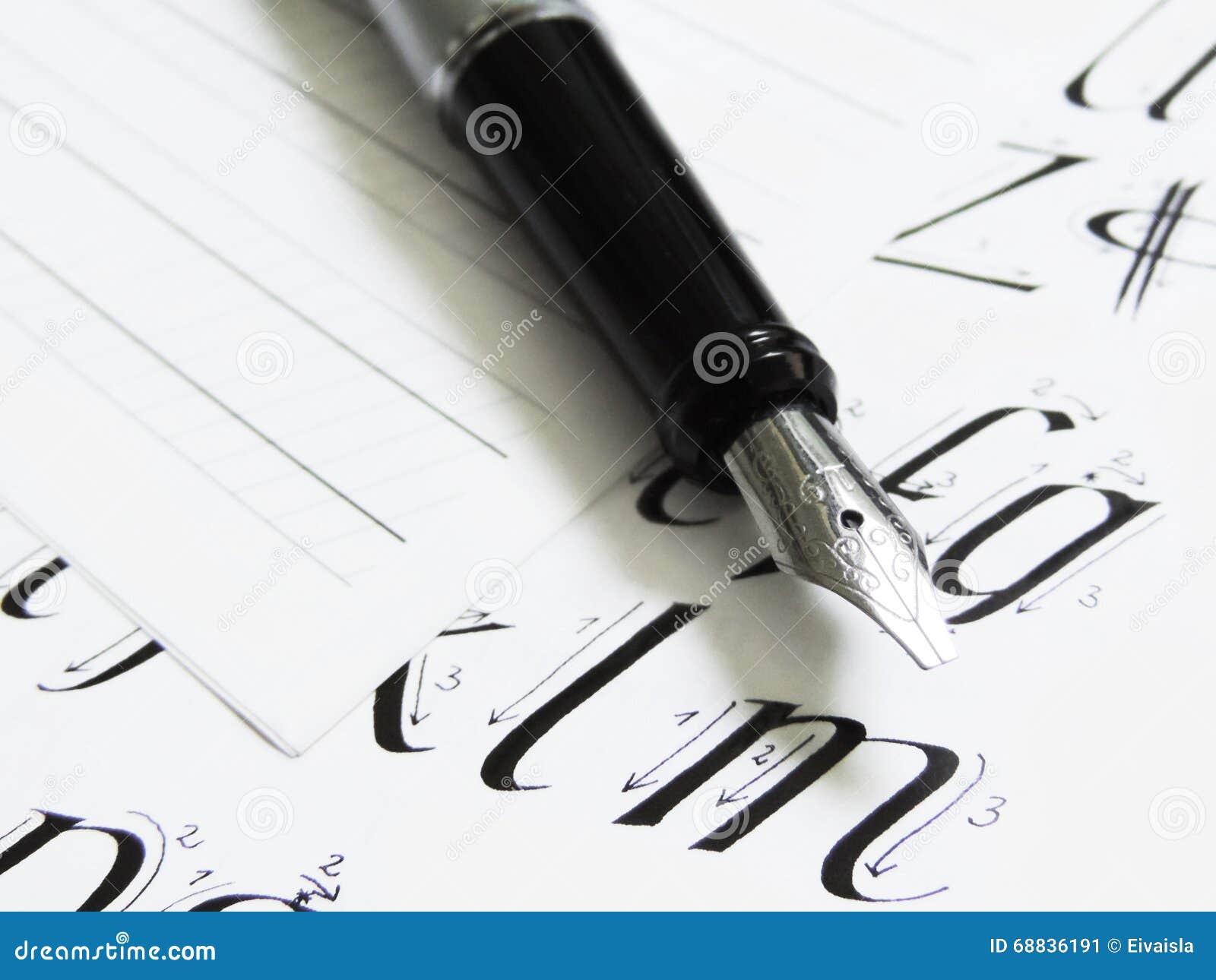 Calligraphy pen, letters stock image. Image of papier - 68836191