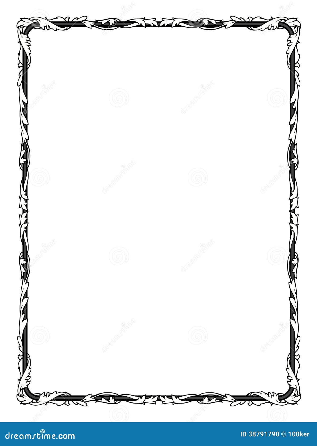 Calligraphy Penmanship Curly Baroque Frame Black Stock Vector ...