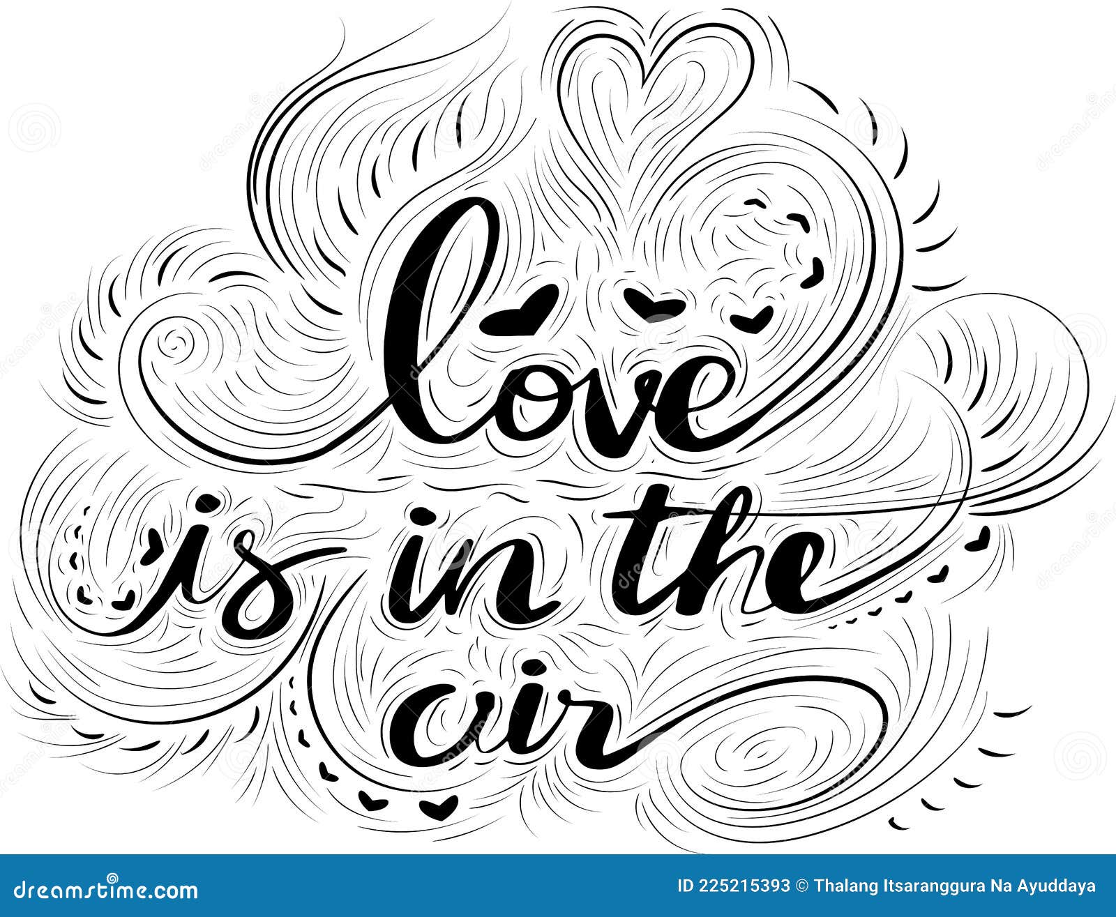 Love Calligraphy Vector Illustration Wording Design Lettering Wall