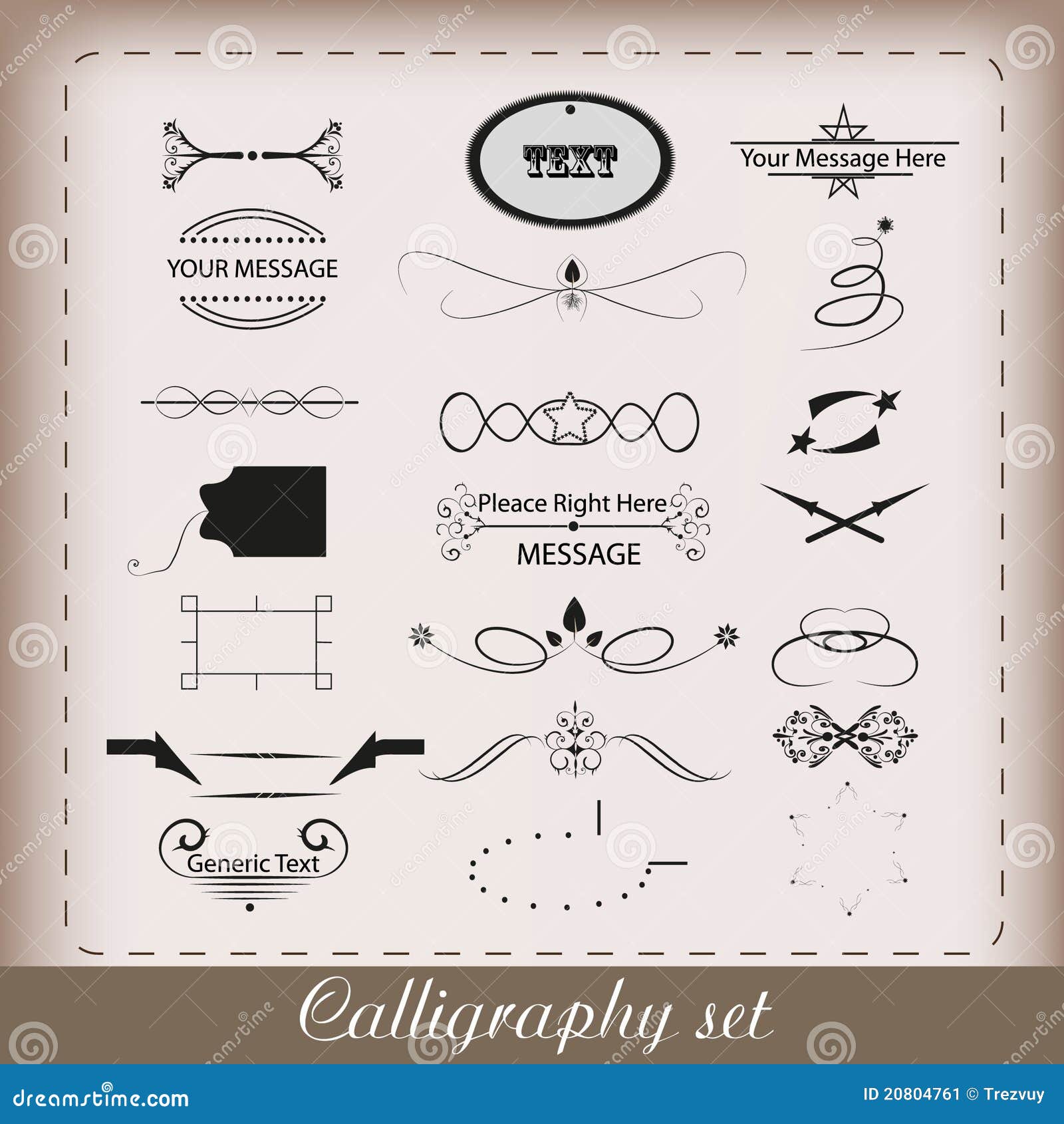 Calligraphy set stock vector. Illustration of design - 20804761