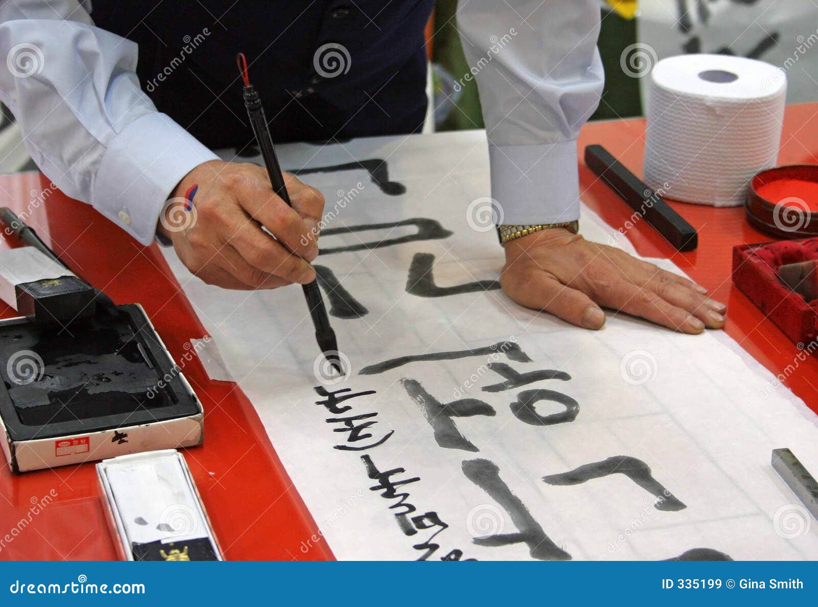 Calligraphy Teacher Writing Stock Image - Image of lovely, artist: 335199