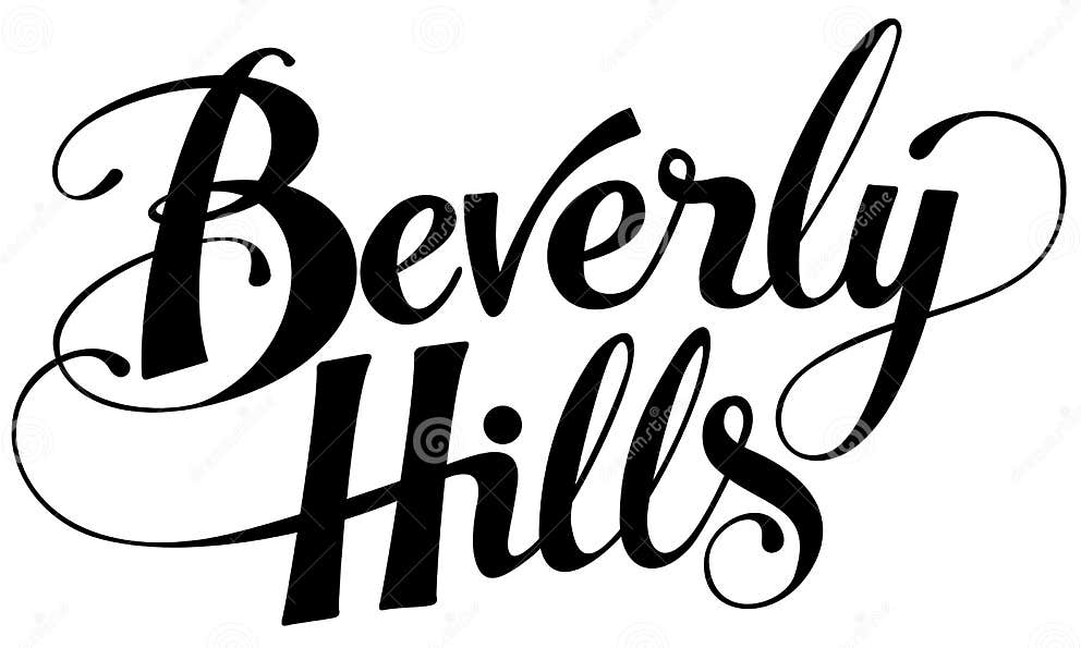 Beverly Hills - Custom Calligraphy Text Stock Vector - Illustration of ...