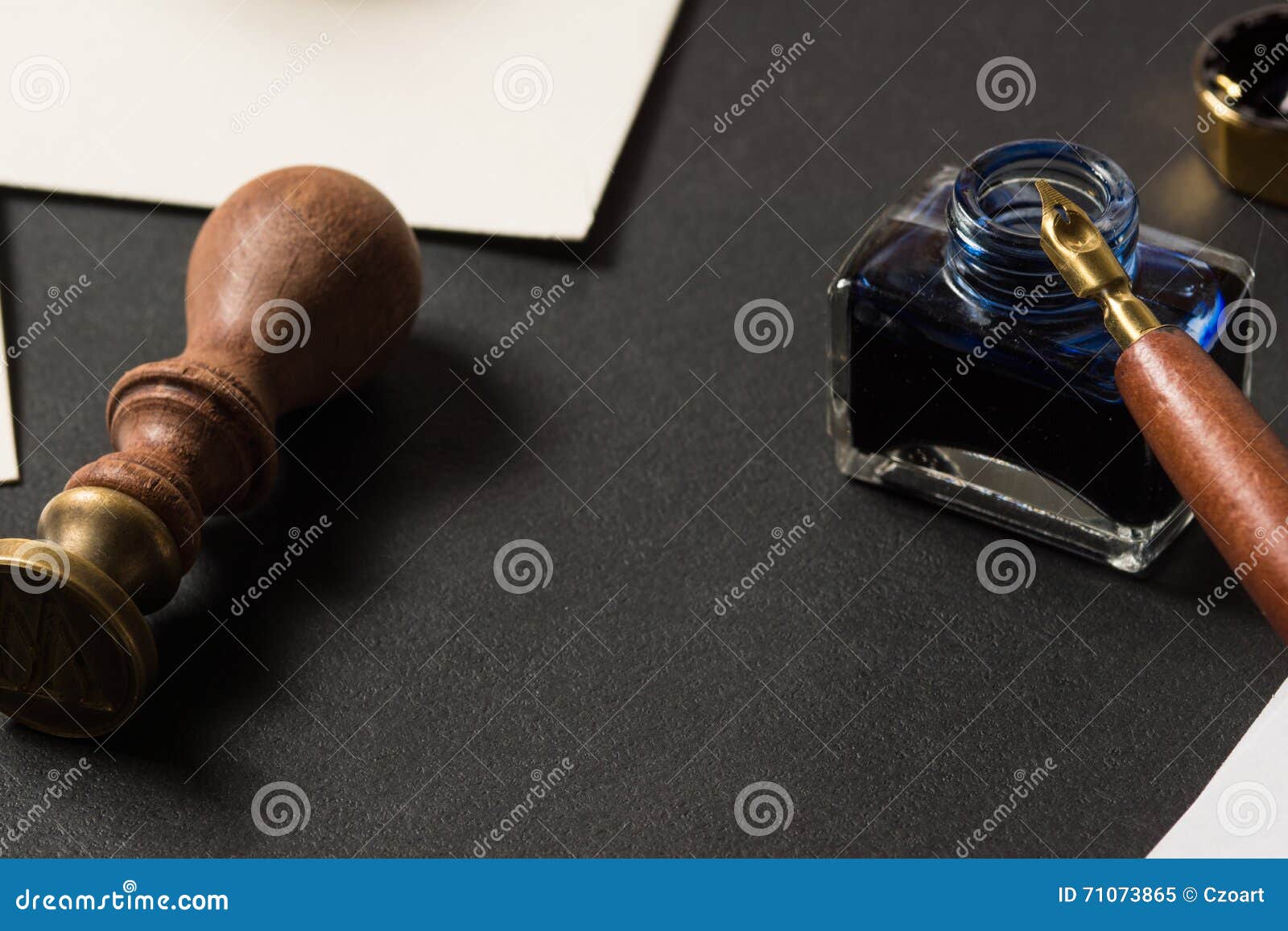 Calligraphy utensils. stock image. Image of education - 71073865