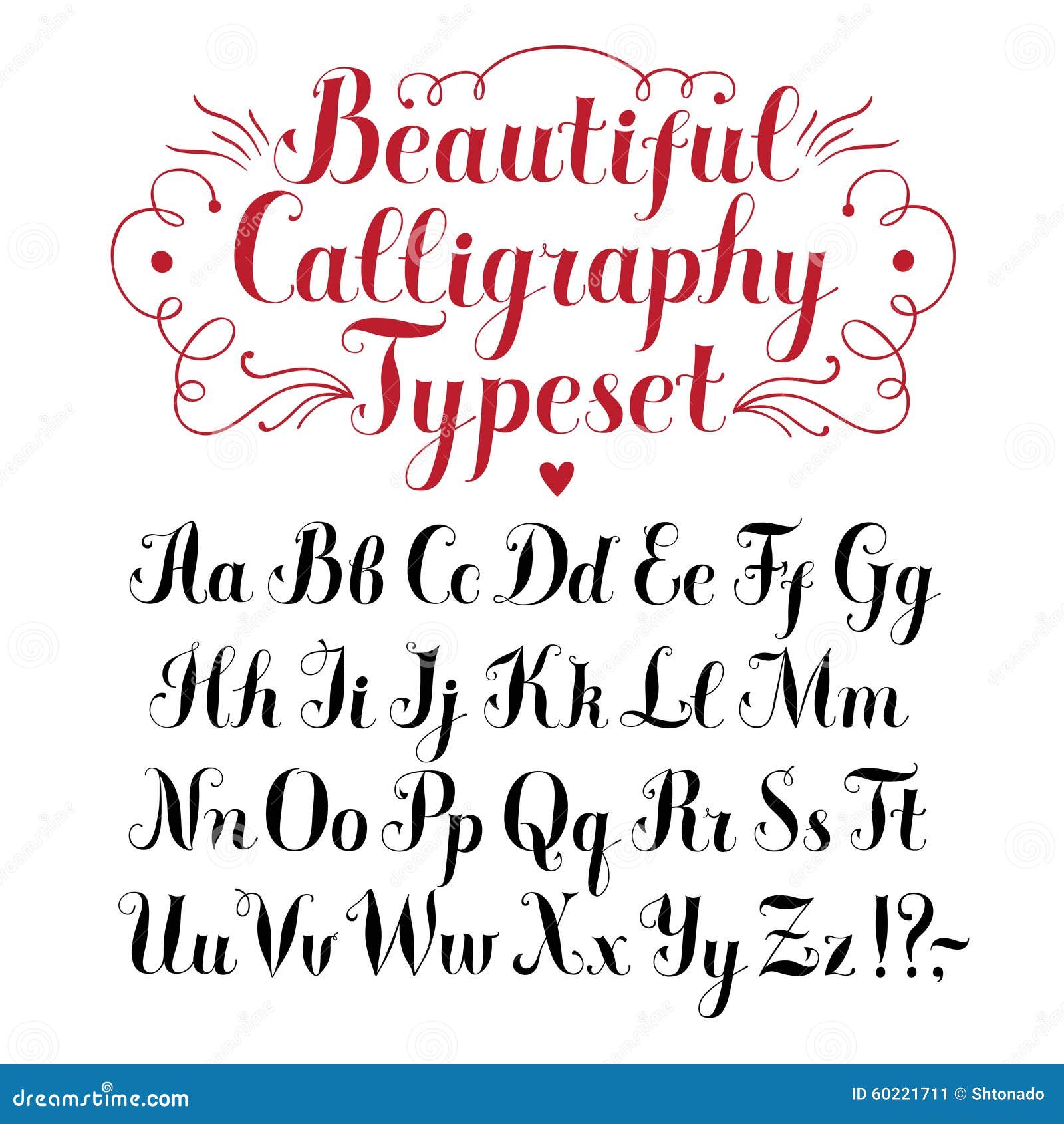 Calligraphy vector font stock vector. Illustration of scribble - 60221711