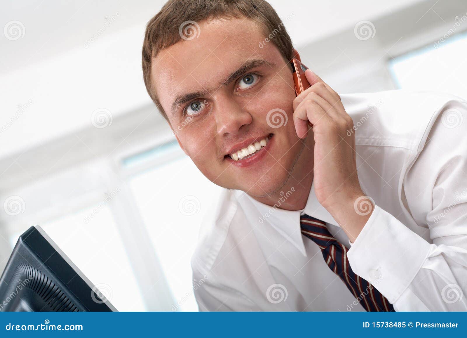 Calling stock image. Image of businessman, employee, holding - 15738485