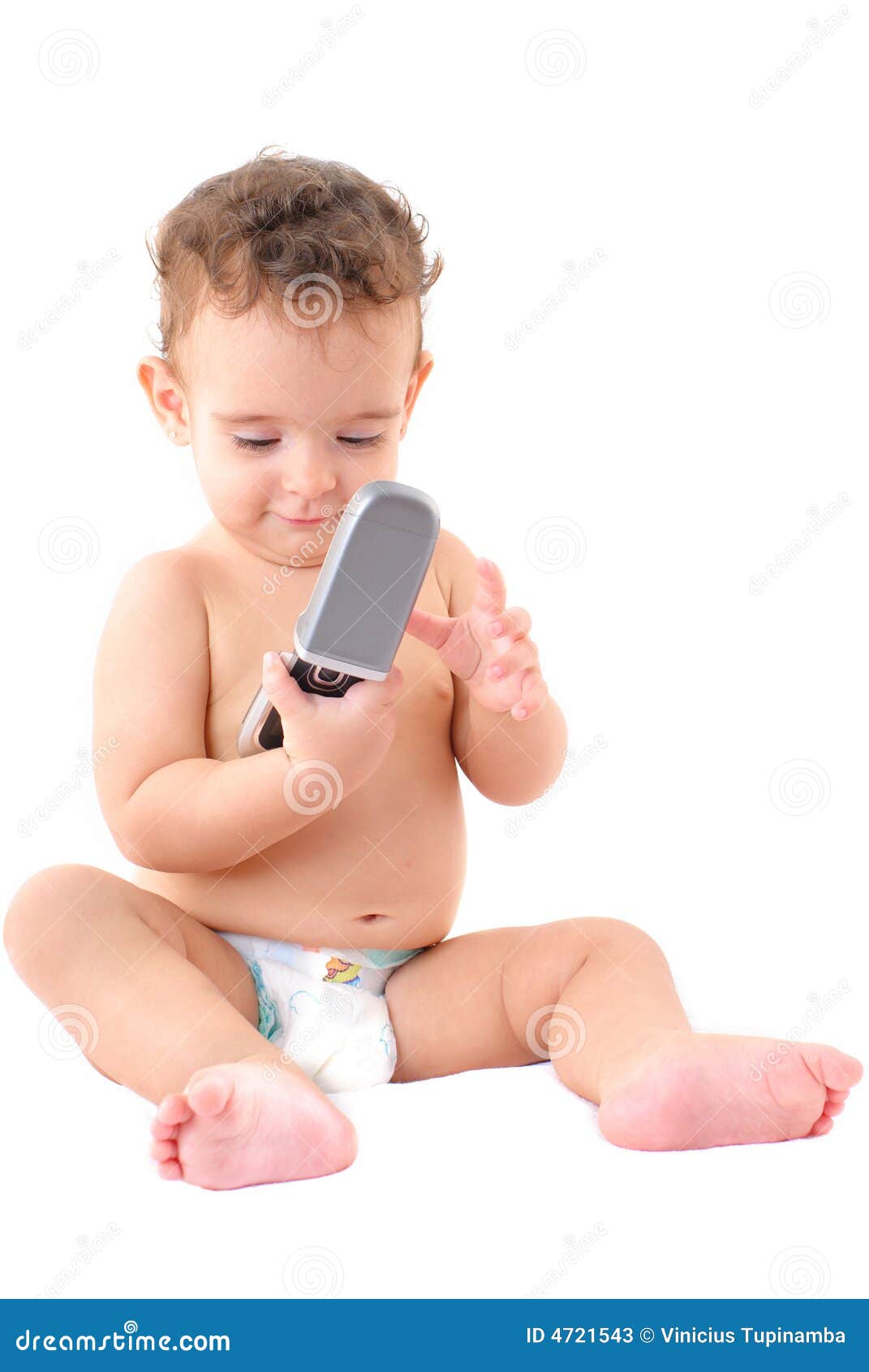 Calling stock image. Image of baby, cute, listening, caucasian - 4721543